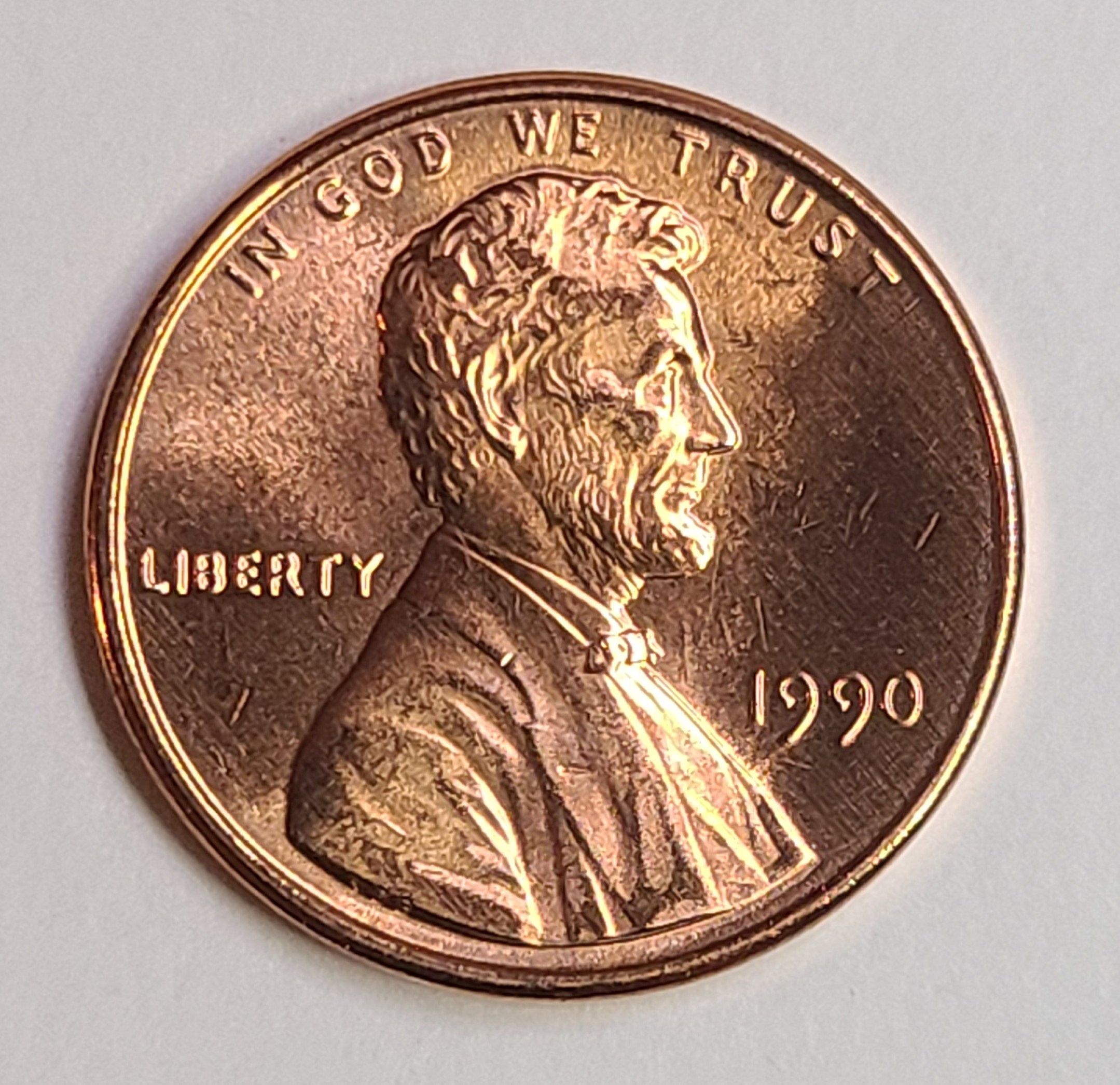 1990 Lincoln Cent MS-64 (Near Gem) RED - For Sale, Buy Now Online ...