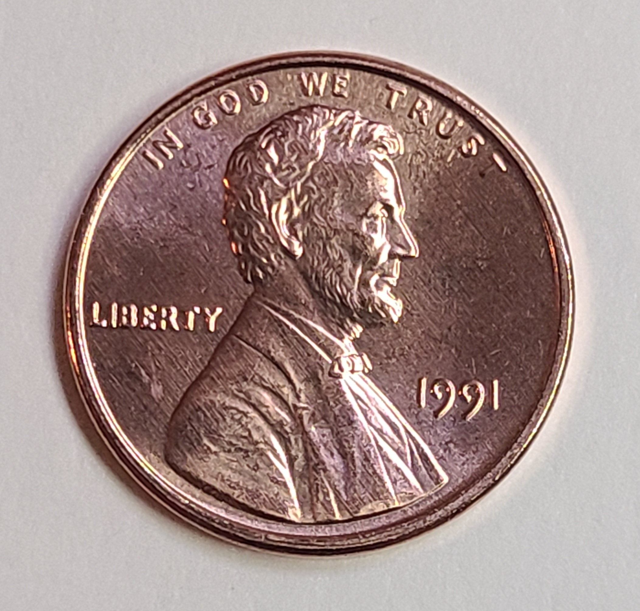 1991 Lincoln Cent MS-65 (GEM) RED - For Sale, Buy Now Online - Item #692304