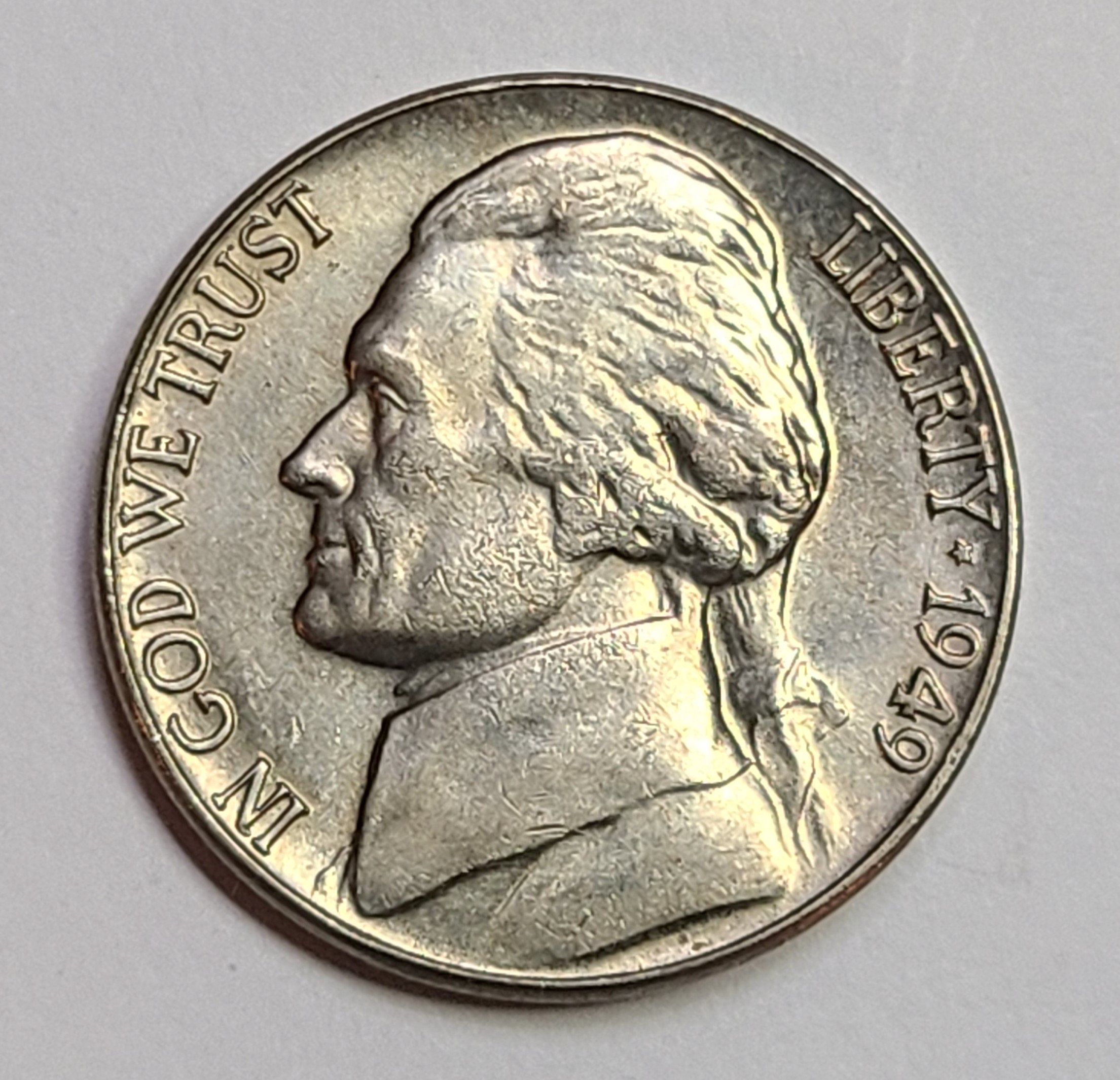 1949 Jefferson Nickel Almost Uncirculated-58 - For Sale, Buy Now Online ...