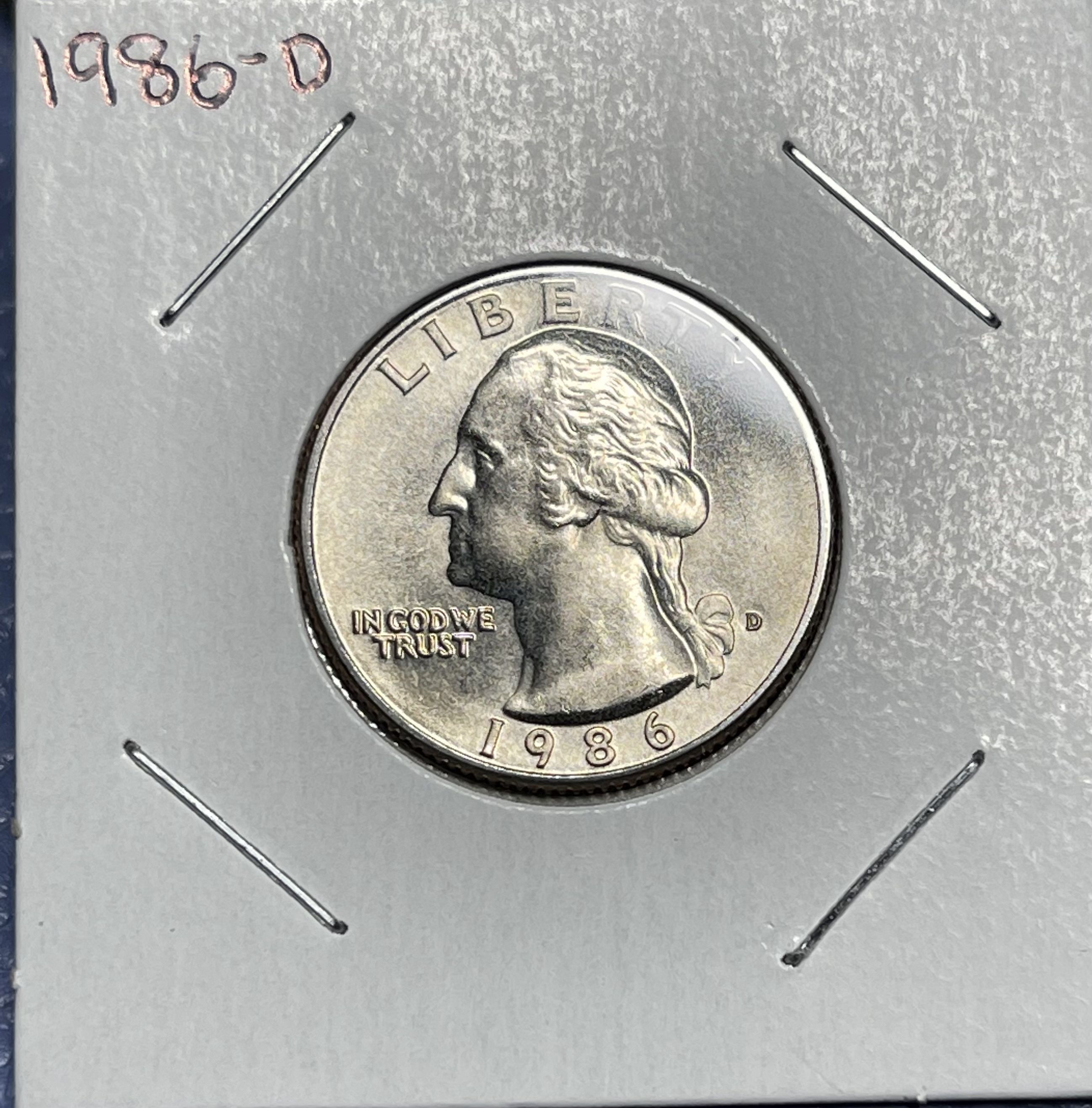 1986-D Washington Quarter • Brilliant Uncirculated MS60++ Direct from ...