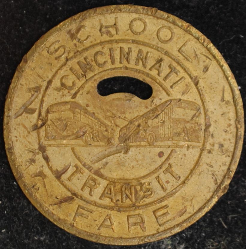Cincinnati Transit (Ohio) School Fare Token OH 165AA - For Sale, Buy ...