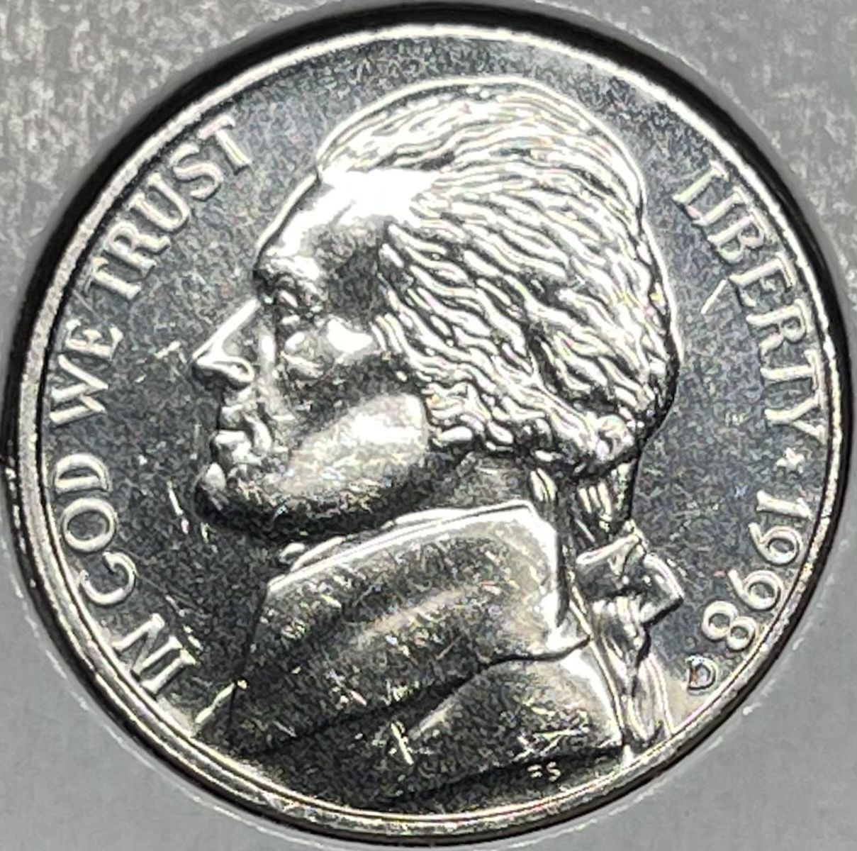 1998-D Jefferson Nickel • Brilliant Uncirculated MS60++ - For Sale, Buy ...