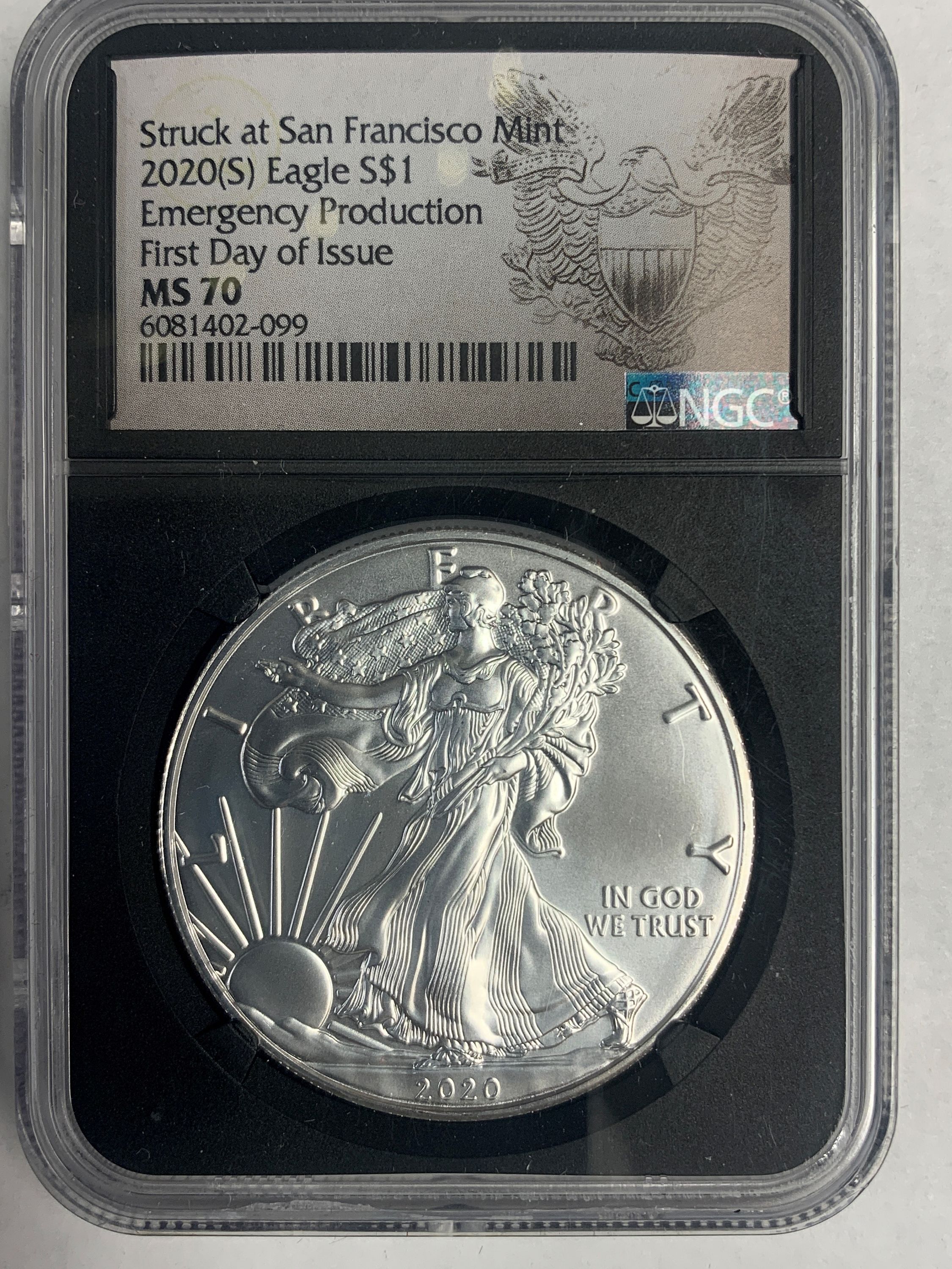 2020(S) Silver Eagle Emergency Issue, NGC MS70 (4526) - For Sale, Buy ...