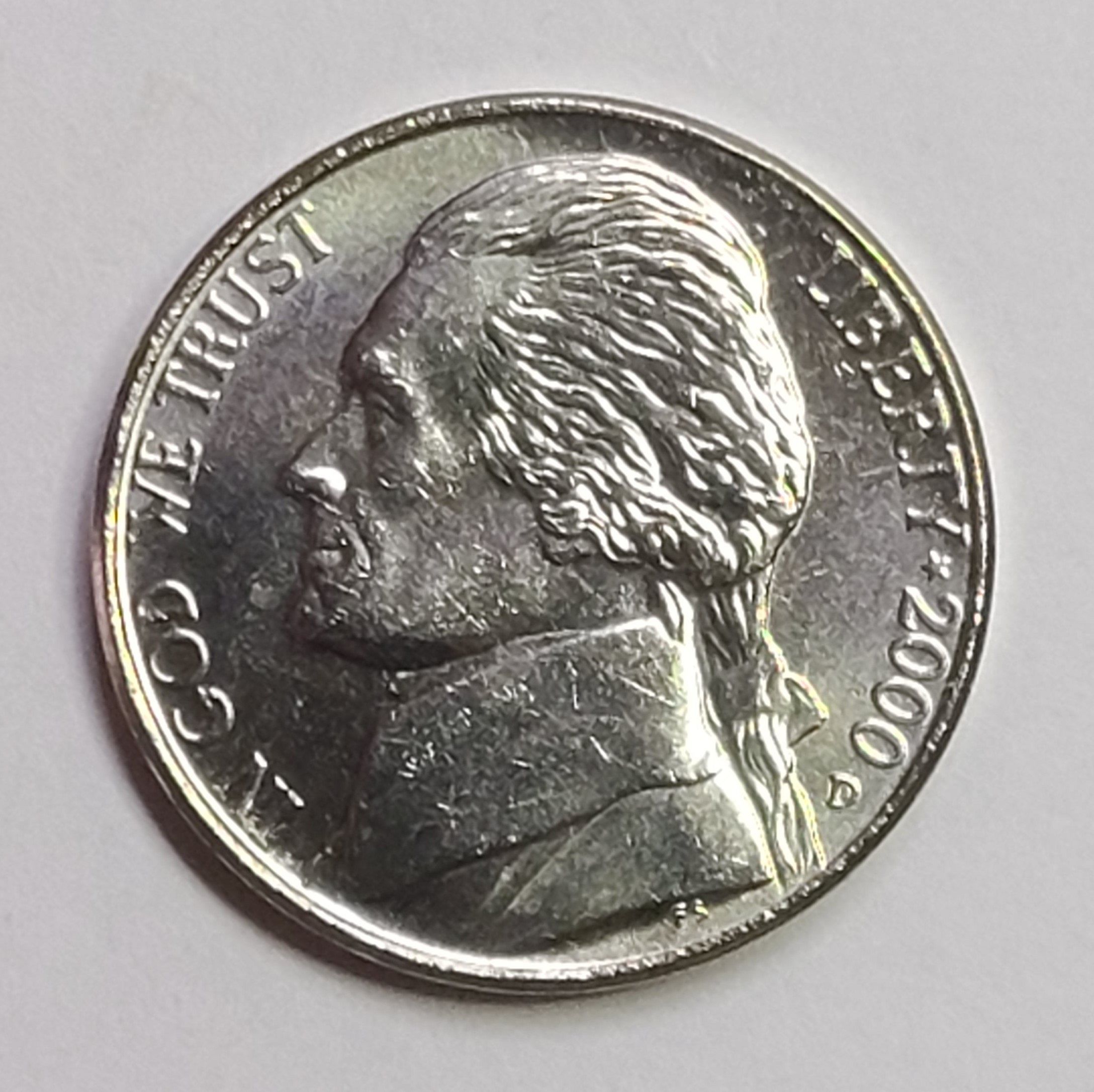 2000-D Jefferson Nickel MS-64 (Near Gem) 3 Steps Near Full Steps SHARP ...