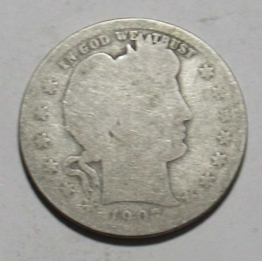 1907 P Barber Quarter in circulated condition - For Sale, Buy Now ...