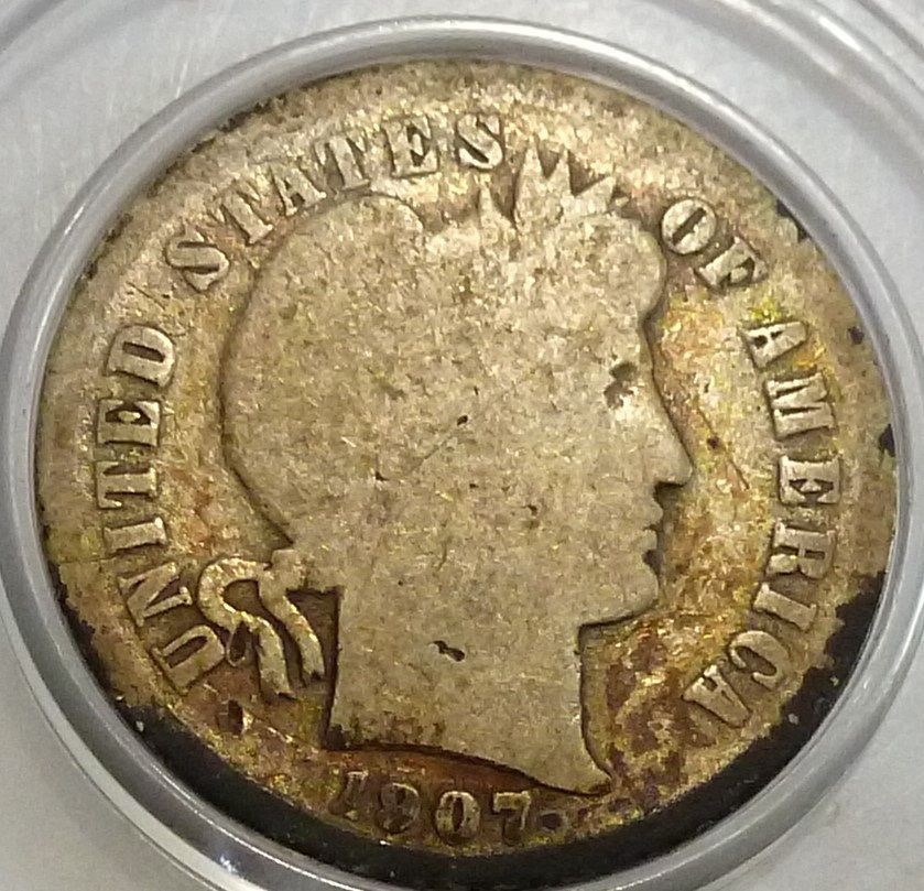 1907-S Grades GOOD Barber Dime (147 ) - For Sale, Buy Now Online - Item ...