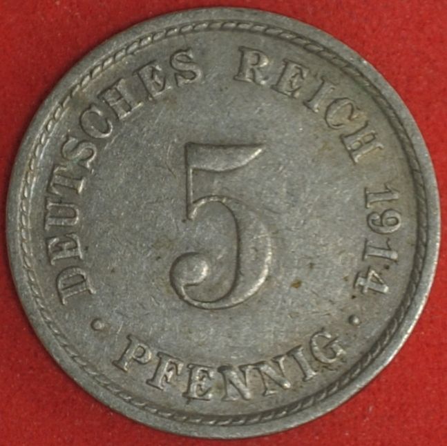 1914A Germany/Empire 5 Pfennig VF - For Sale, Buy Now Online - Item #706510