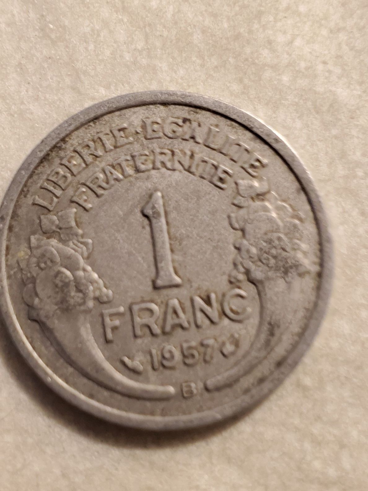 1957 B France 1 Franc - For Sale, Buy Now Online - Item #707481