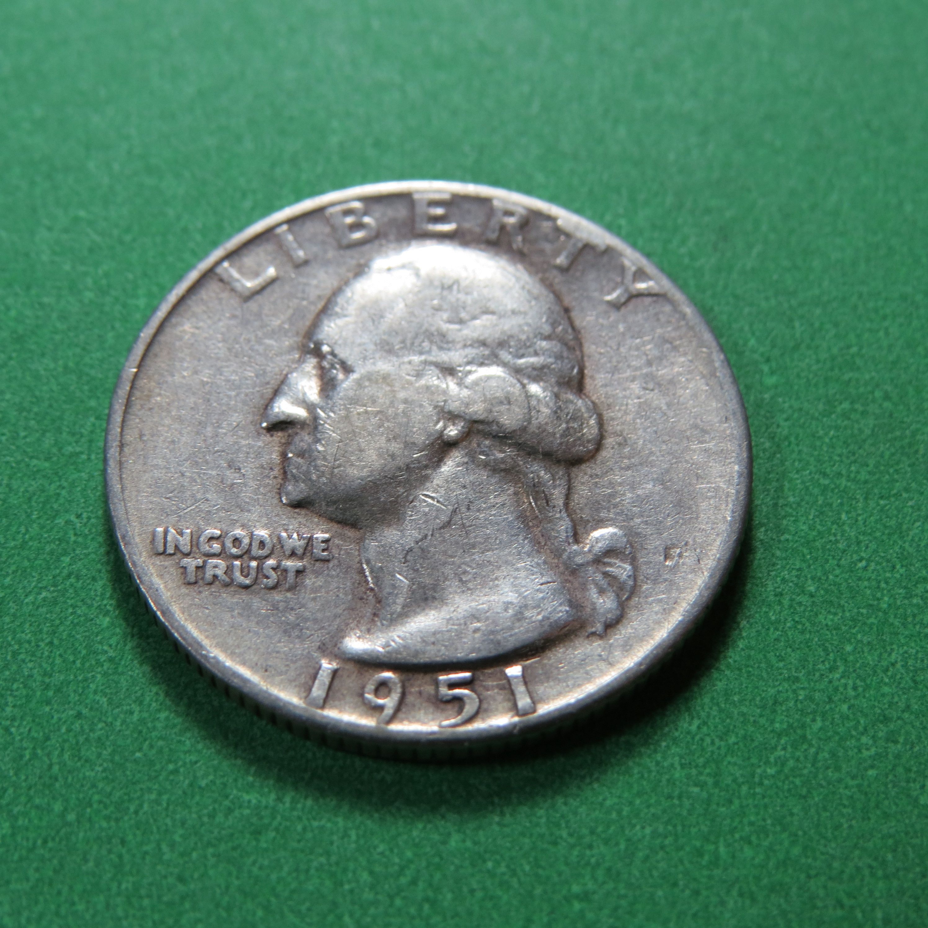 1951 WAHINGTON SILVER QUARTER ~ 90% SILVER ~ COMB SHIP ~ LOT D831 - For ...