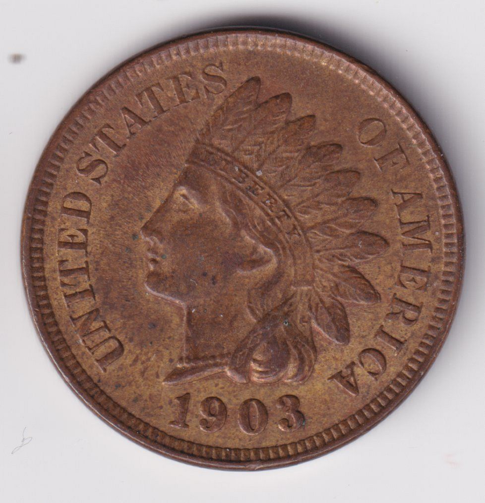 1231 USA 1 Cent Indian Head 1903 Choice AU58 original! - For Sale, Buy ...