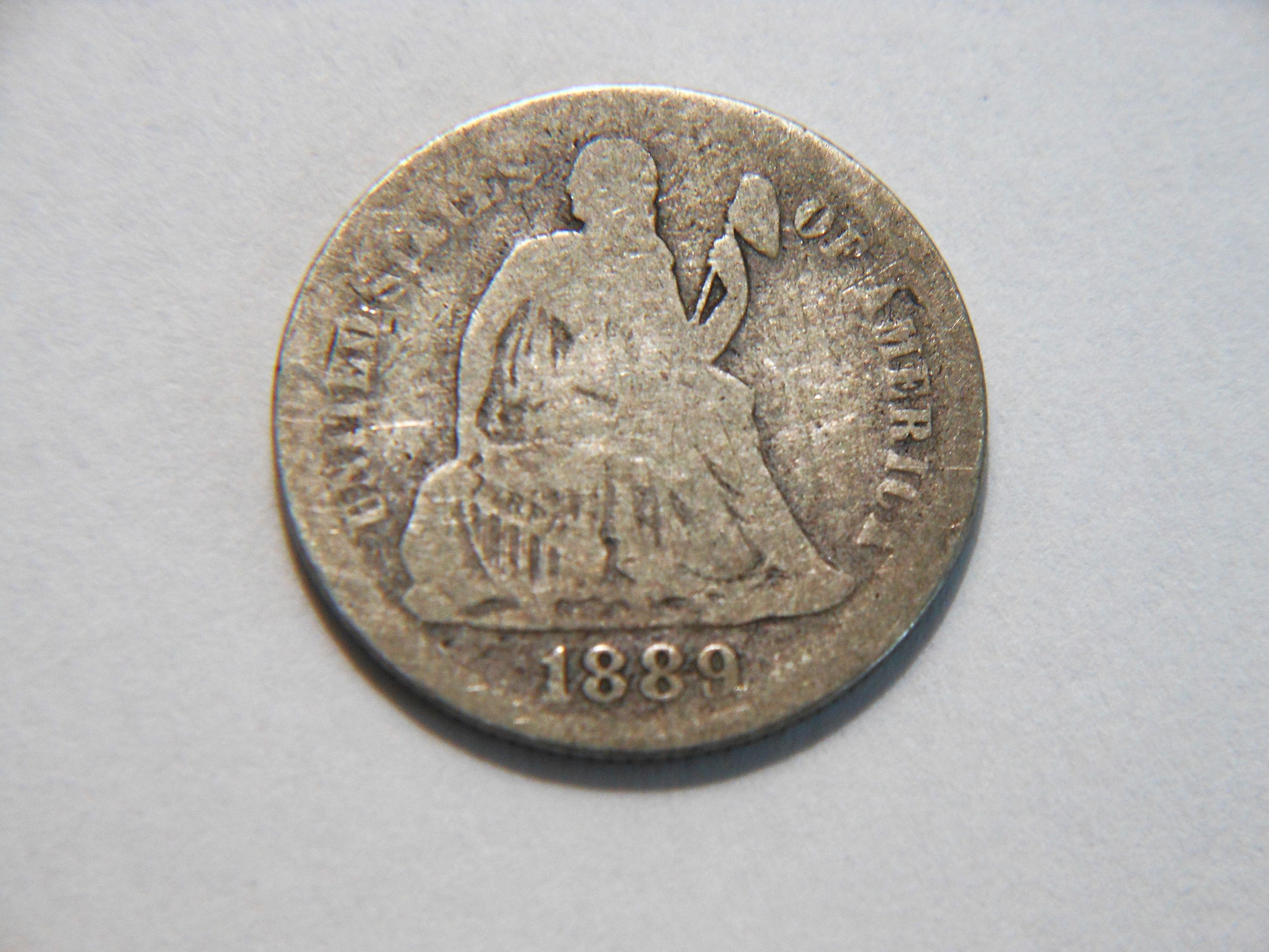 1889-P Silver Seated Liberty Dime - For Sale, Buy Now Online - Item #710498