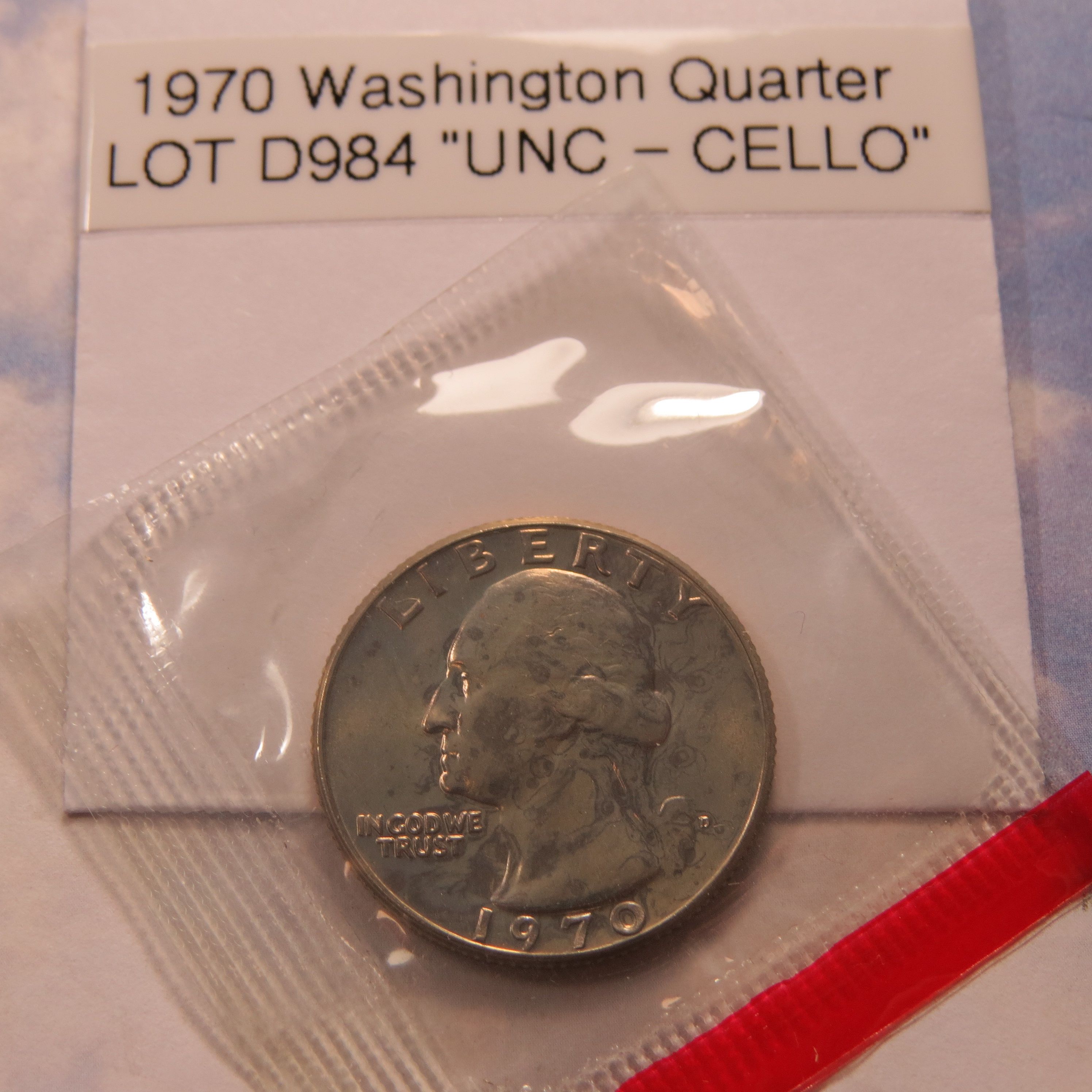 1970 WASHINGTON QUARTER (UNCIRCULATED IN CELLO) LOT D984 - For Sale ...