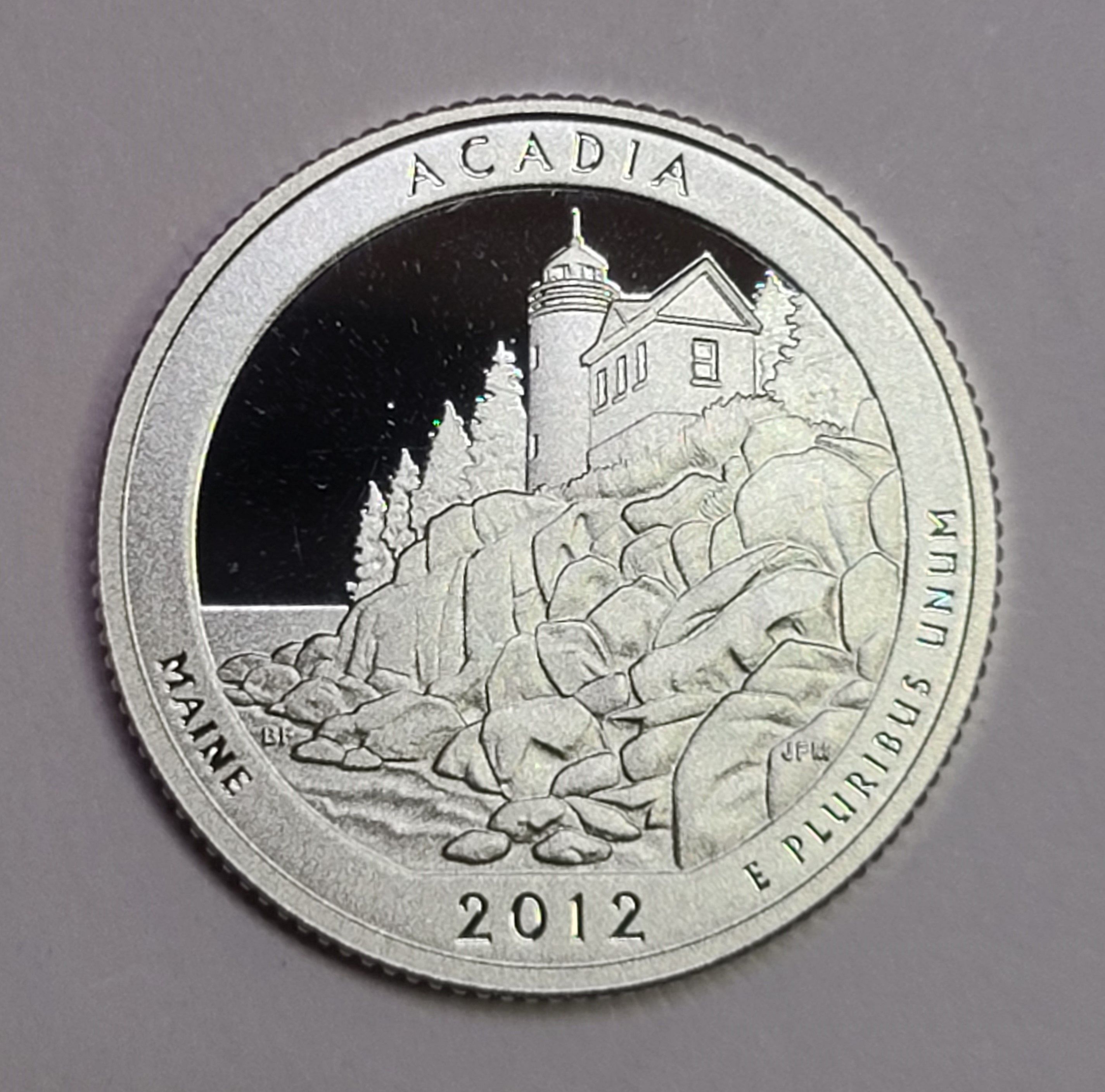 2012-S Maine-Acadia SILVER Proof-64 (Near Gem) National Parks Quarter ...
