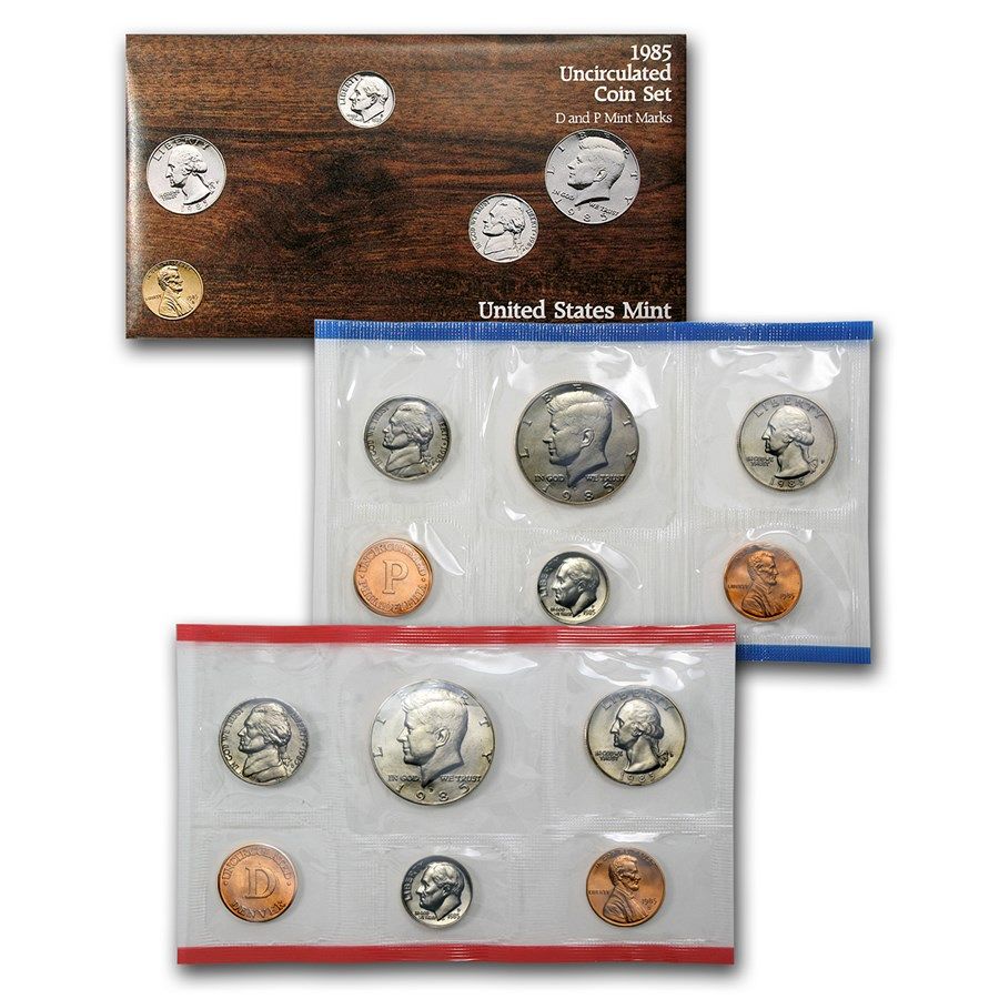 1985 US Mint Uncirculated Coin Set P & D (U85) 10-Coin Set - For Sale ...