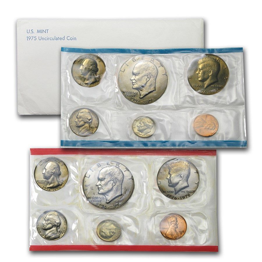 1975 US Mint Uncirculated Coin Set P & D 12-Coin Set - For Sale, Buy ...