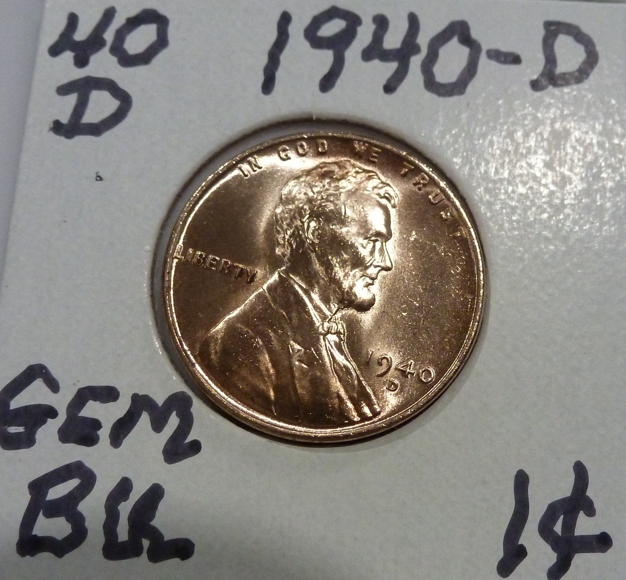 1940-D GEM BU RED Lincoln Wheat Cent (40-D) - For Sale, Buy Now Online ...