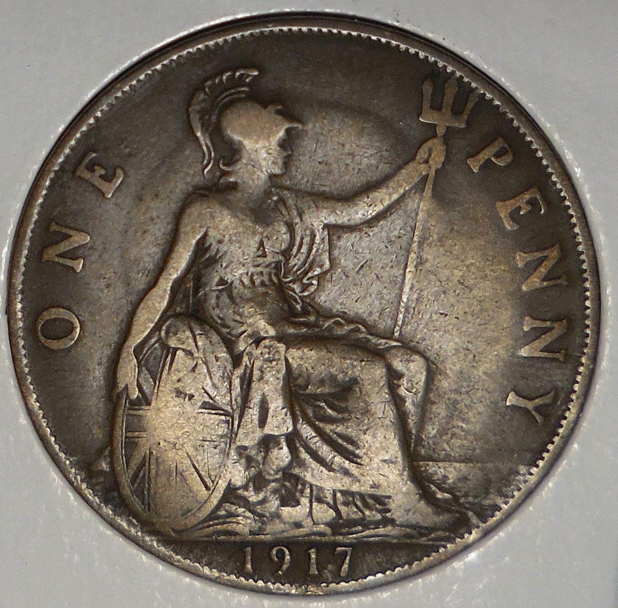 1917 Great Britain One Penny - For Sale, Buy Now Online - Item #730604