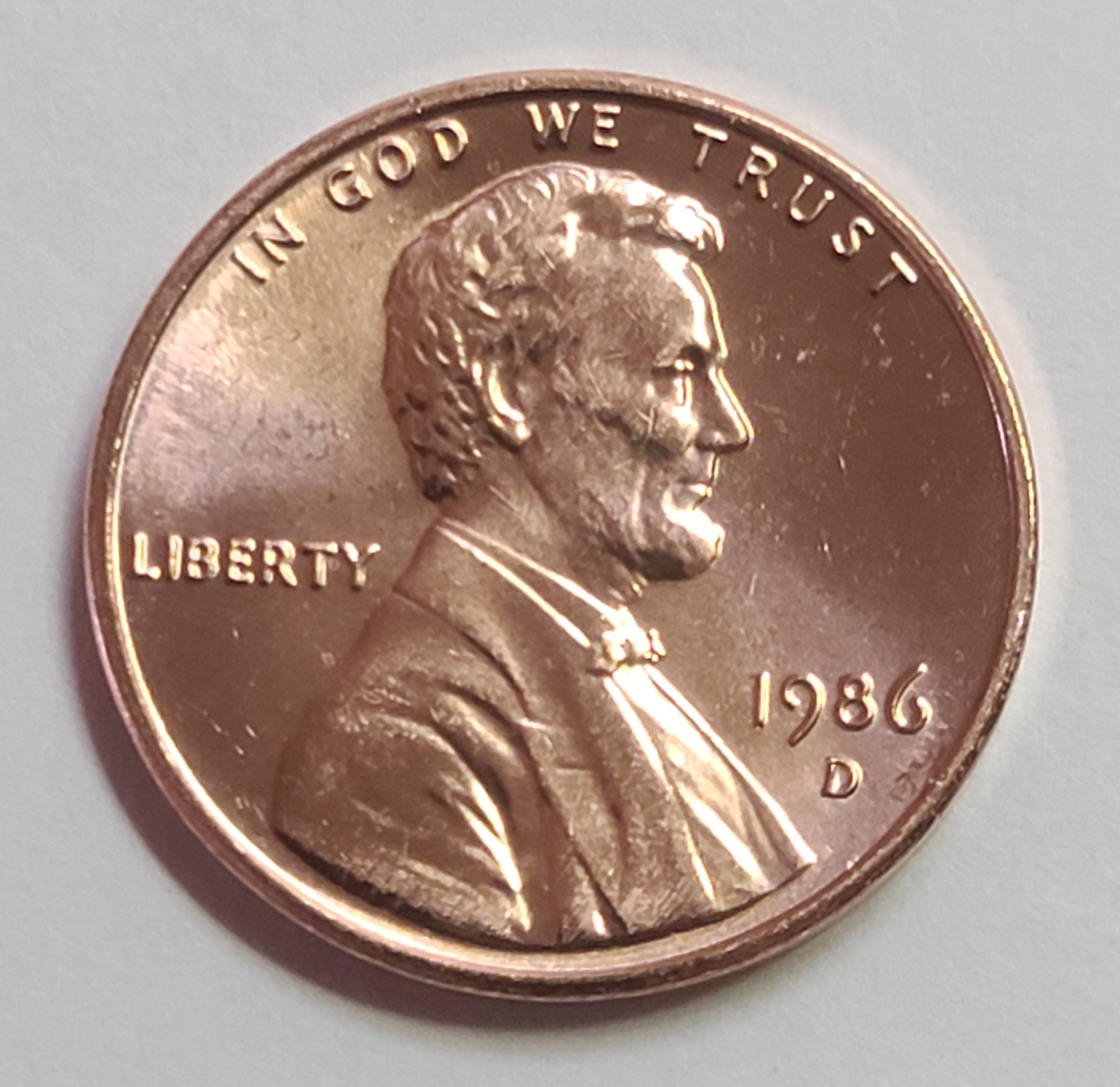 1986-D Lincoln Cent MS-64 (Near Gem) RED - For Sale, Buy Now Online ...