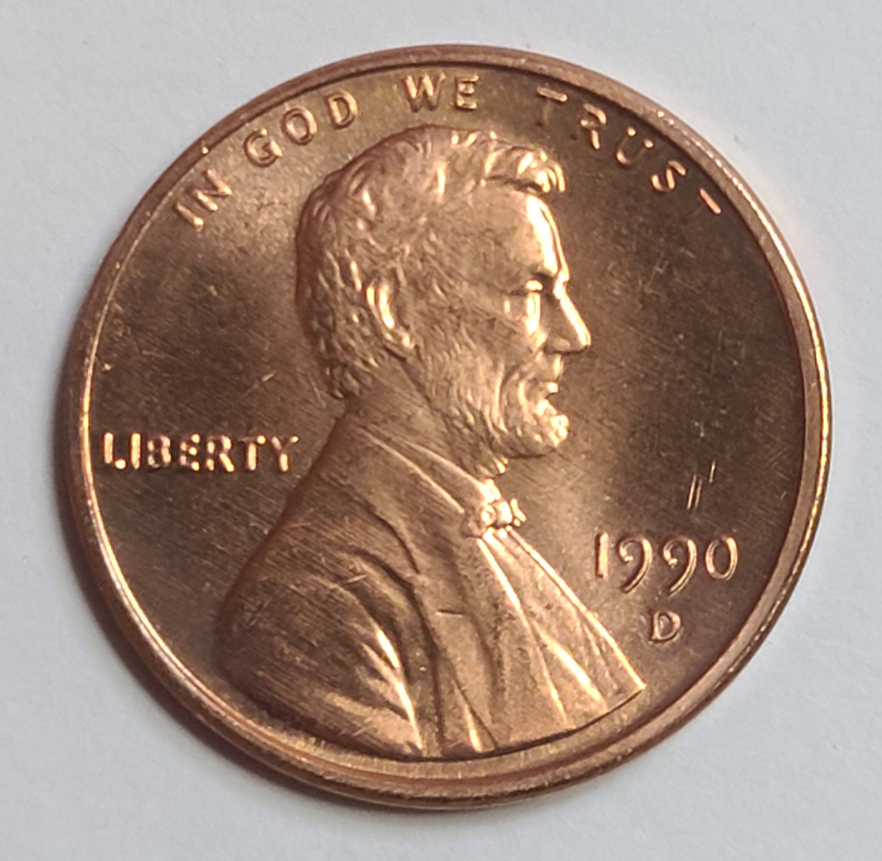 1990-D Lincoln Cent MS-64 (Near Gem) RED - For Sale, Buy Now Online ...