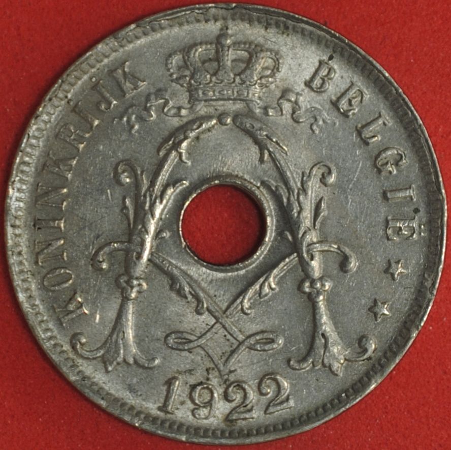 1922 Belgium 25 Centimes XF - For Sale, Buy Now Online - Item #218716