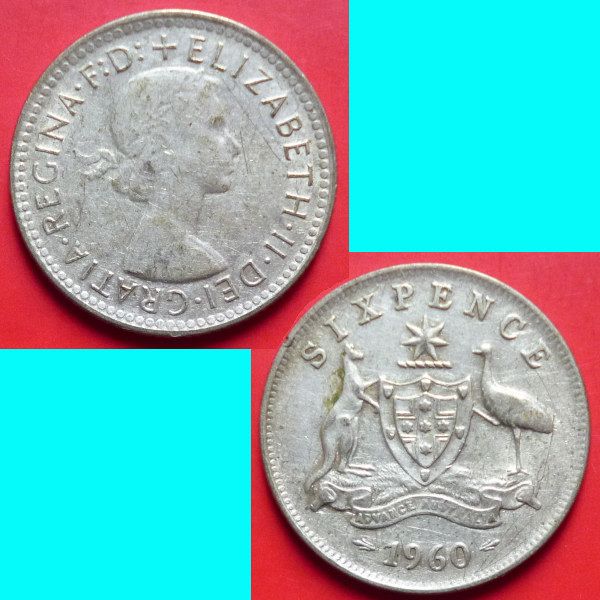 Australia 6 d Pence 1960 (m) KM# 58 Silver - For Sale, Buy Now Online ...