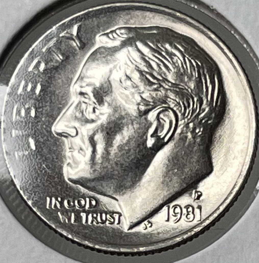 1981-P Roosevelt US Dime ~ Gem/Choice Brilliant Uncirculated MS63 ...
