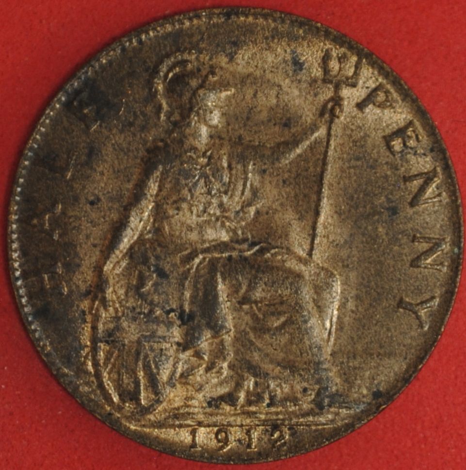 1912 Great Britain Halfpenny AU - For Sale, Buy Now Online - Item #754335 1912 Great Britain Halfpenny AU - For Sale, Buy Now Online - Item #754335