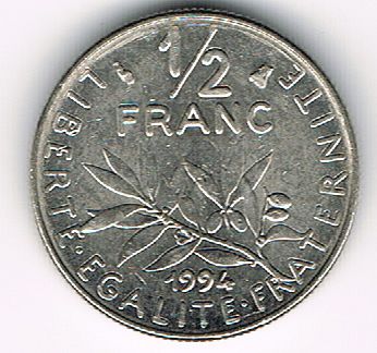 ½ Franc, France, 1994 - For Sale, Buy Now Online - Item #754628