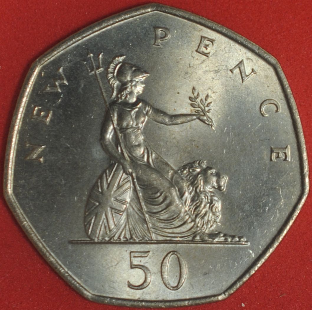 1969 Great Britain 50 New Pence UNC - For Sale, Buy Now Online - Item ...