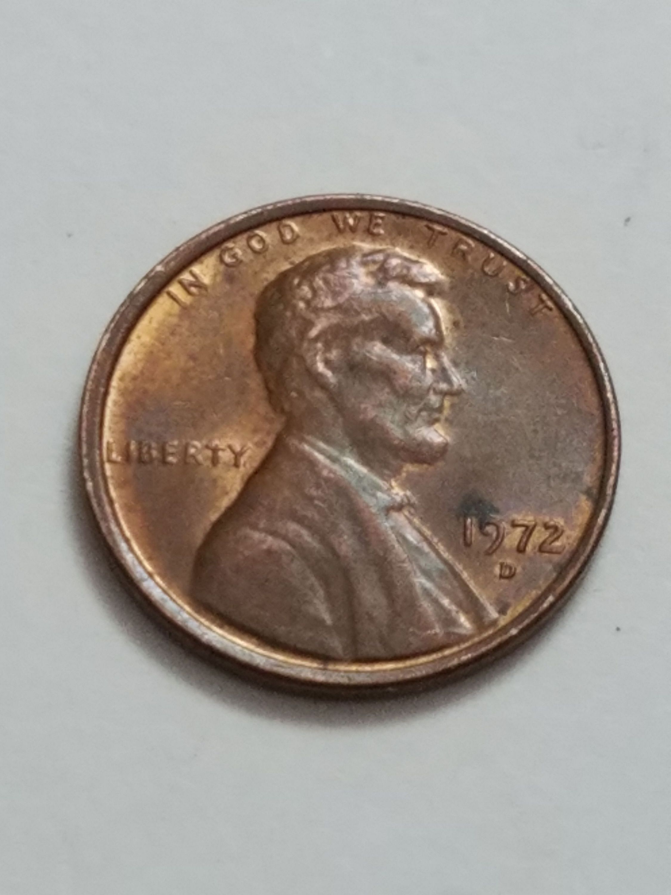 1972 D Lincoln Penny Off Center - For Sale, Buy Now Online - Item #761197