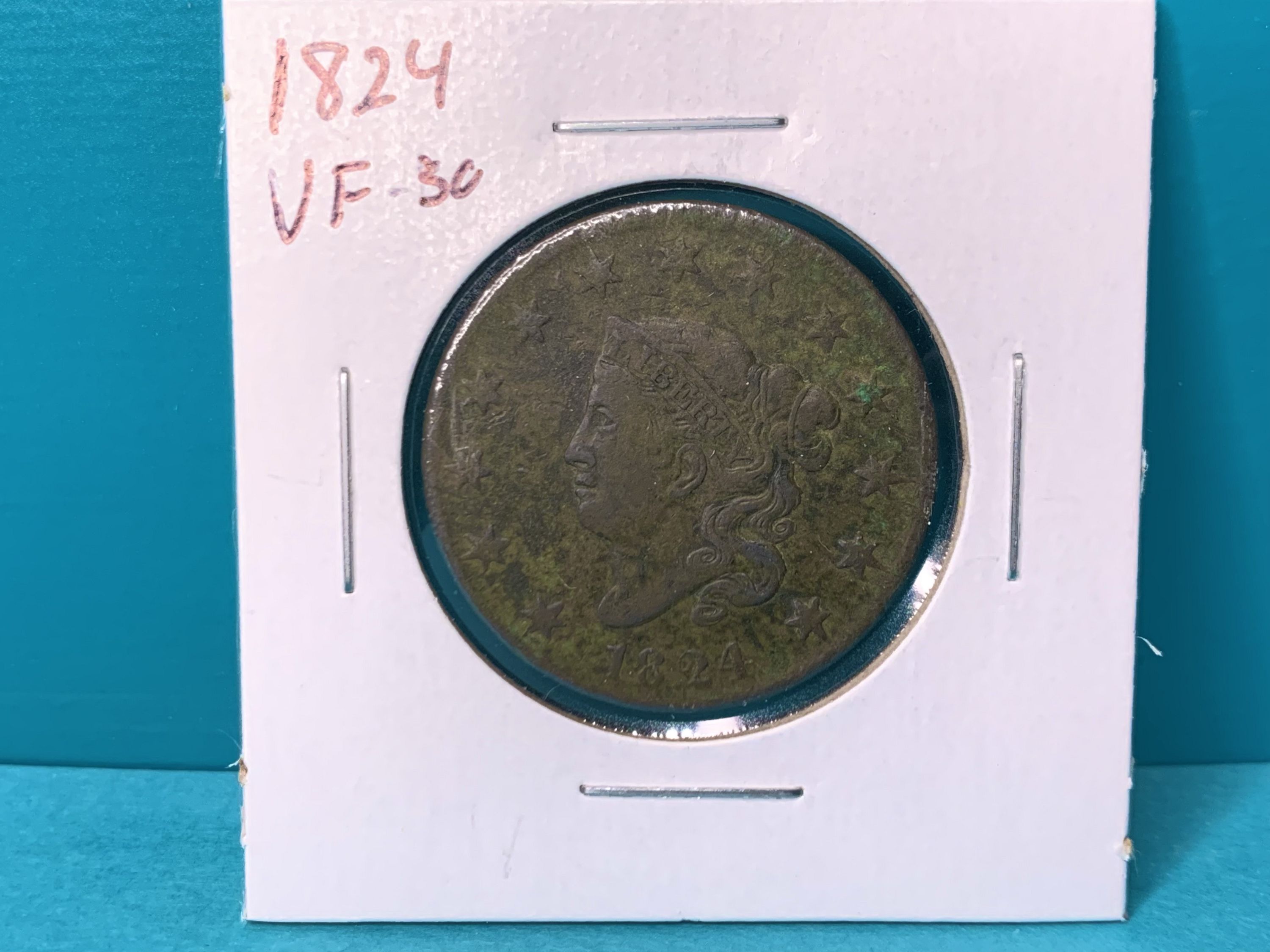 1824-P Coronet Liberty Head Large Cent - For Sale, Buy Now Online ...