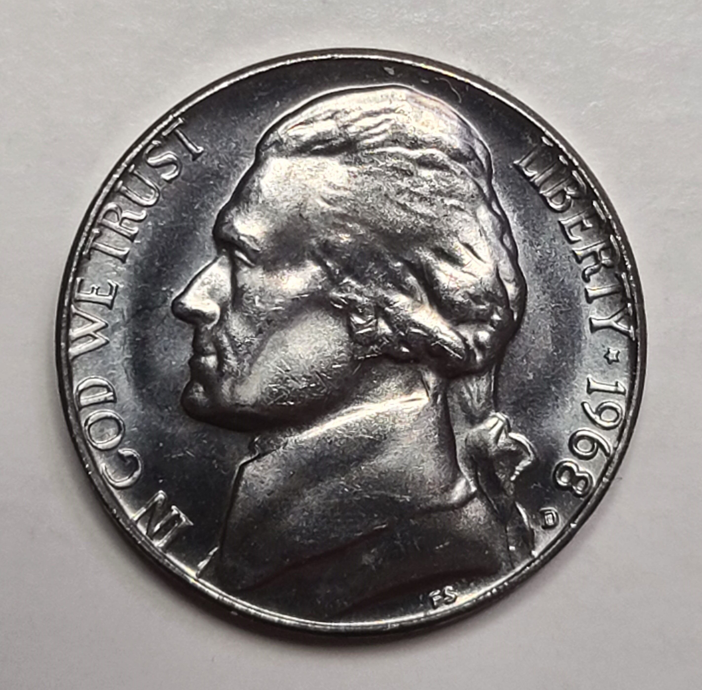 1968-D Jefferson Nickel MS-64 (Near Gem) Strong Strike - For Sale, Buy ...