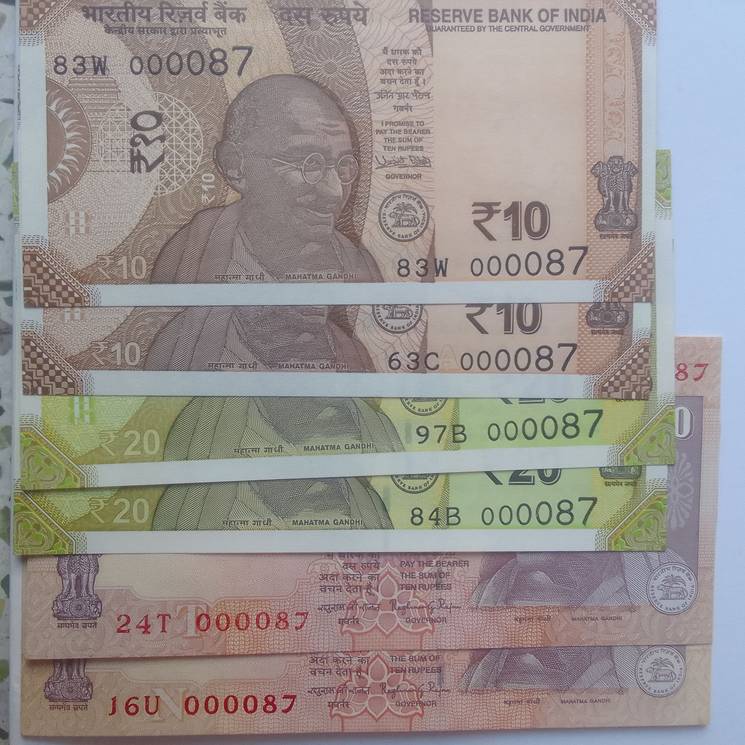 000087 India UNC 3 Different pair Notes - For Sale, Buy Now Online ...