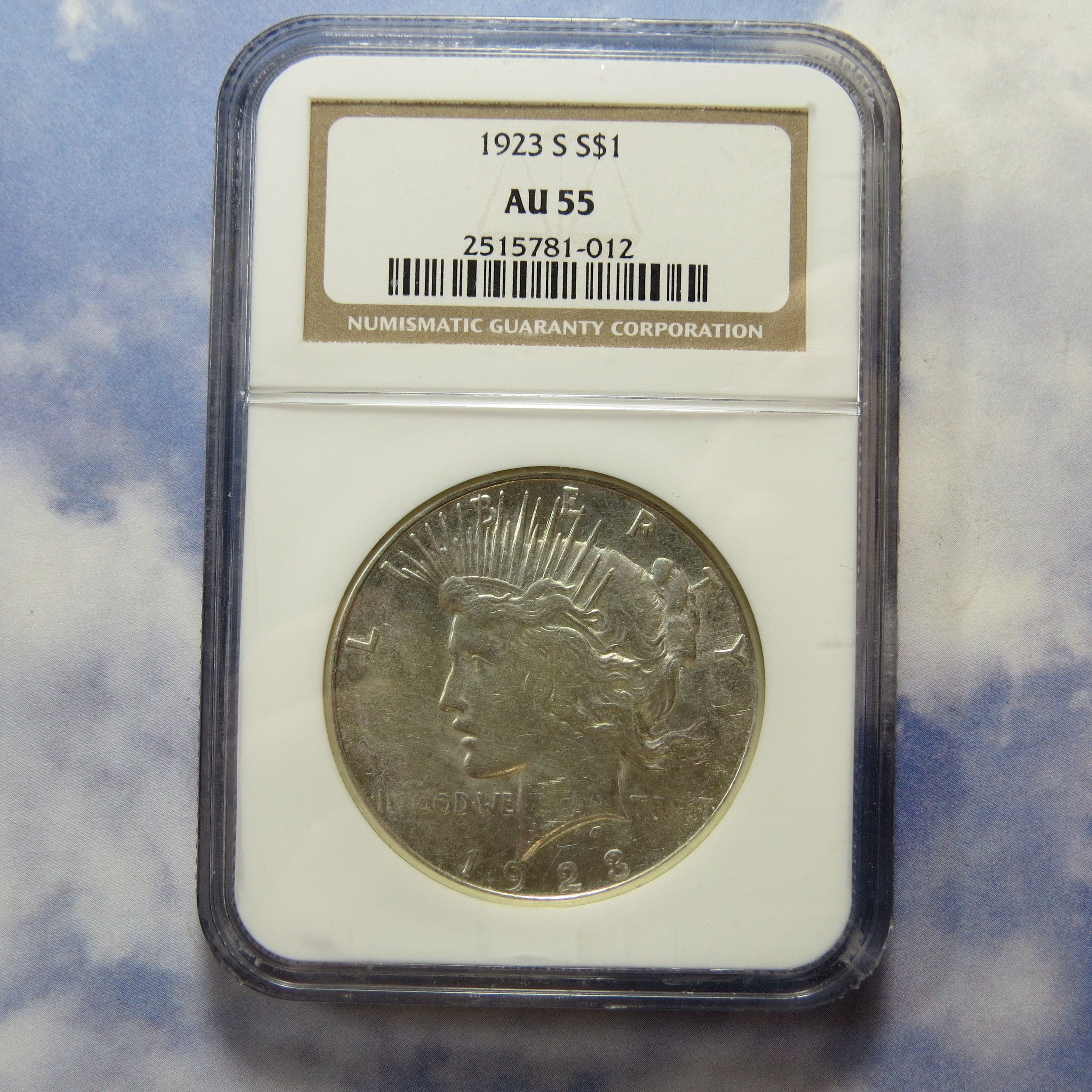 1923-S PEACE SILVER DOLLAR ~ NGC AU55 ~ LOT E302 - For Sale, Buy Now ...