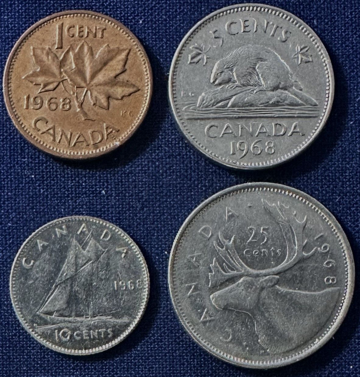 Canada - 1968 - 25, 10, 5 and 1 Cents [#3] - For Sale, Buy Now Online ...