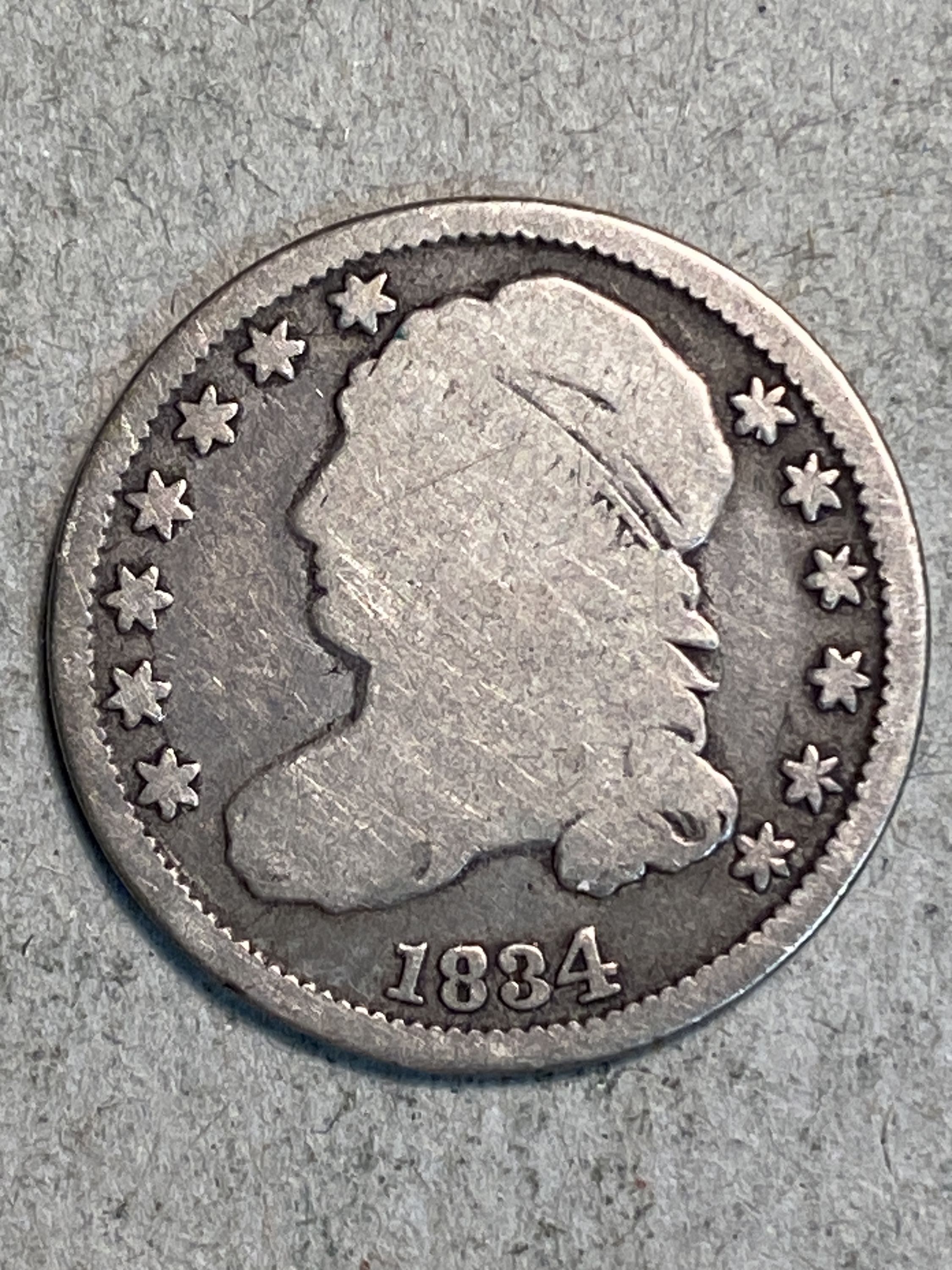1834 Silver Capped Bust Dime G - For Sale, Buy Now Online - Item #775661