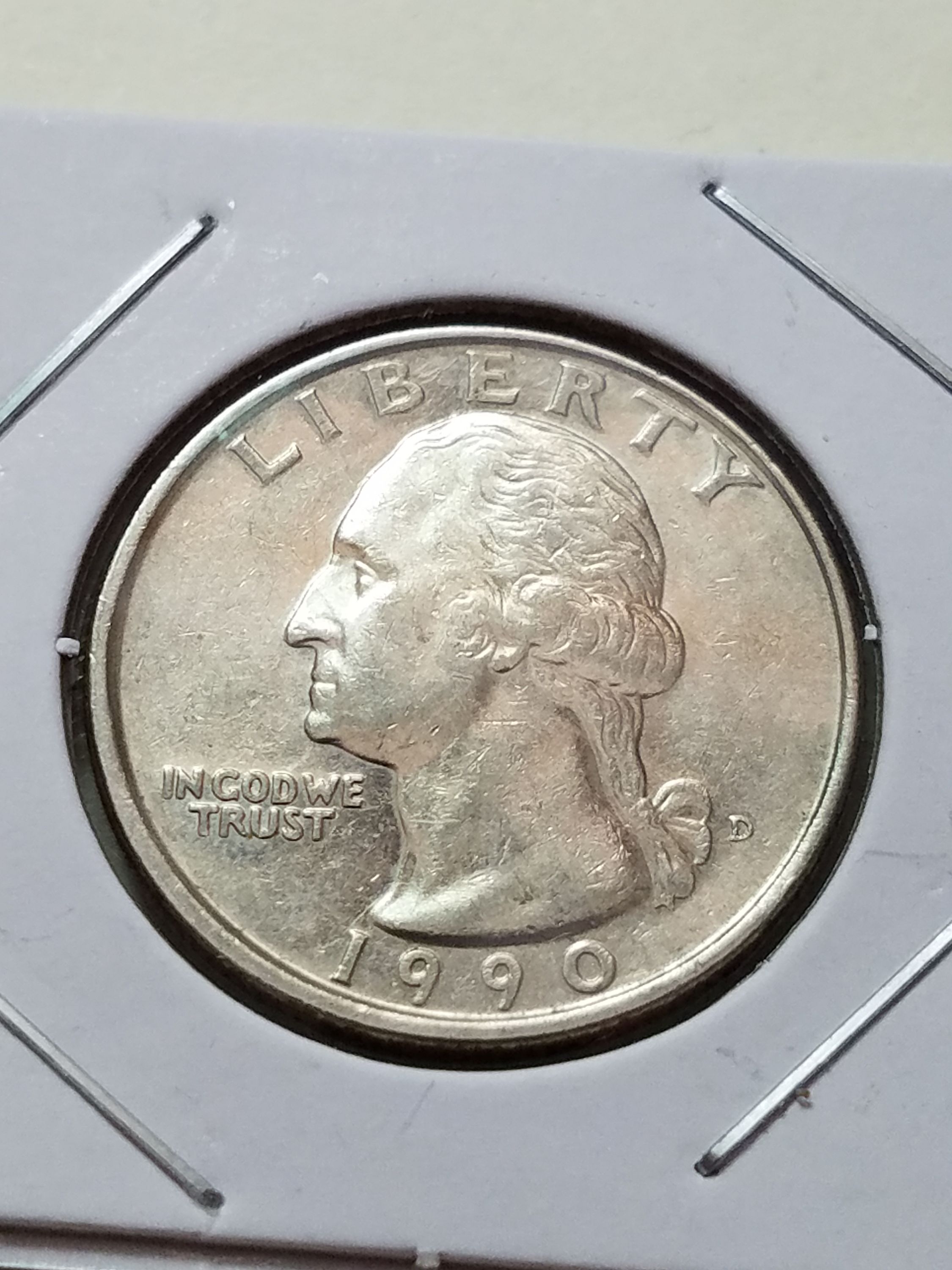 1990 D Washington Quarter Off Center - For Sale, Buy Now Online - Item ...