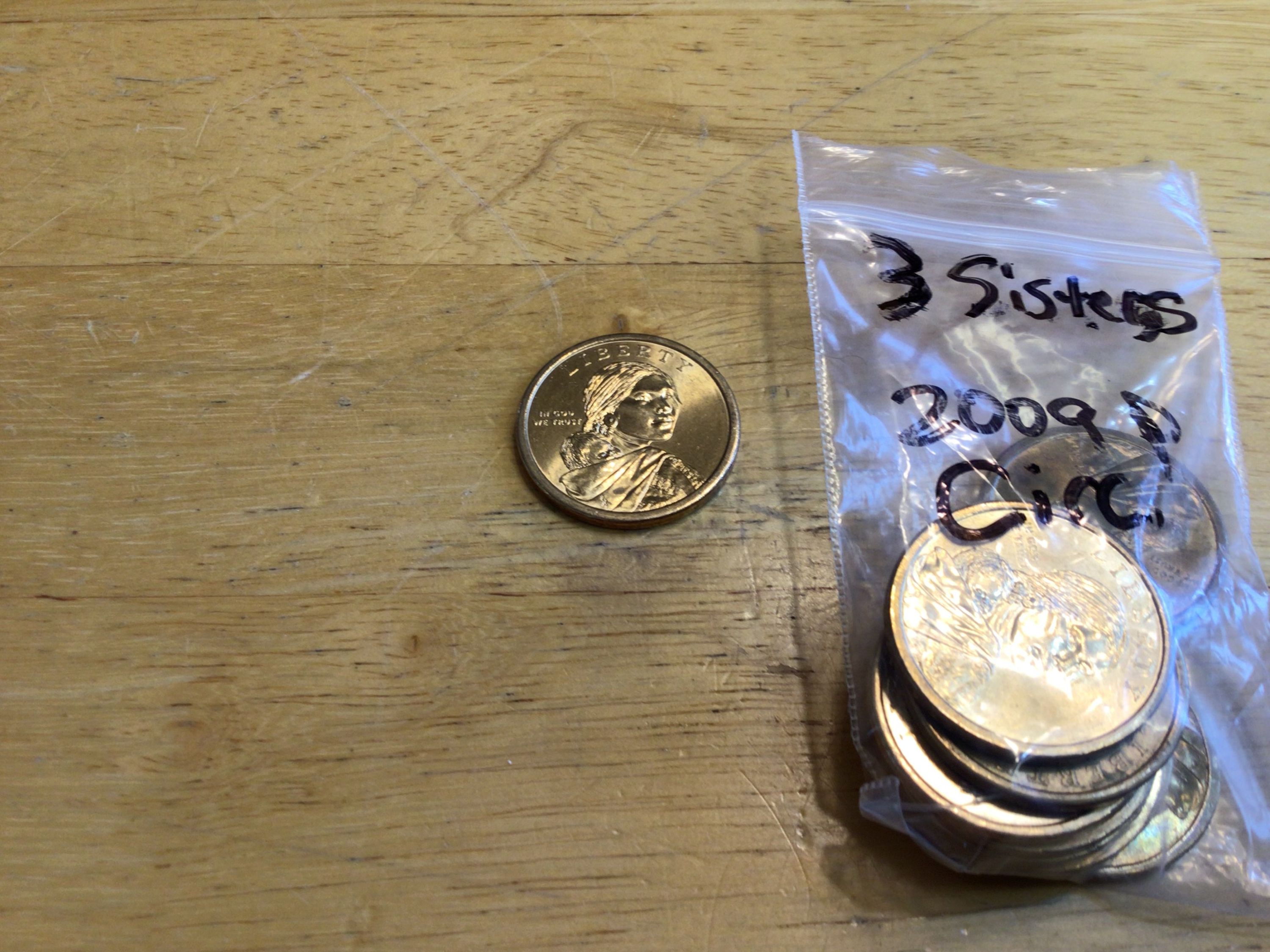 2009-P Sacagawea Coins, 3 Sisters, Circulated- good condition, Free ...