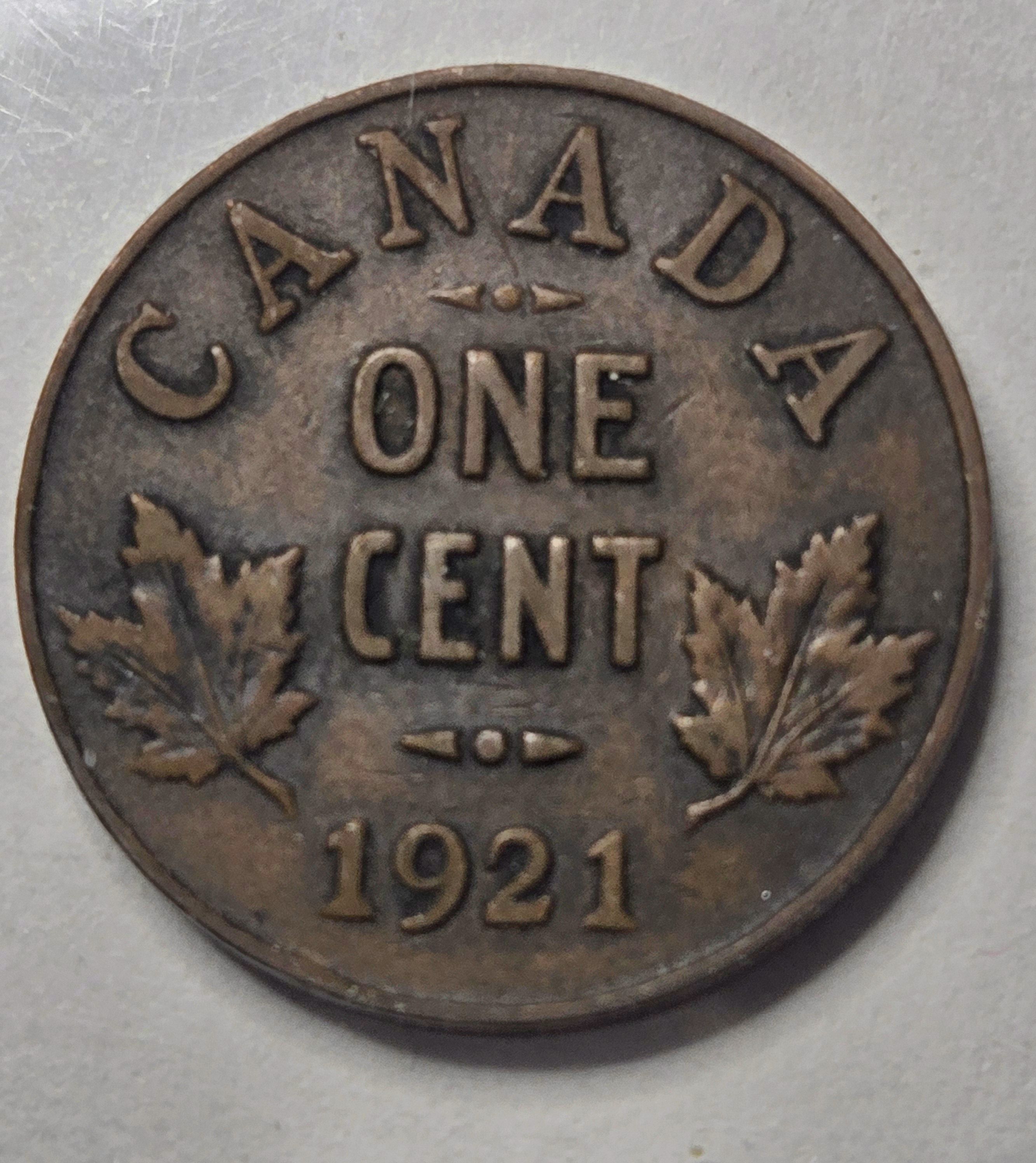 1921 Canadian Cent - For Sale, Buy Now Online - Item #777302