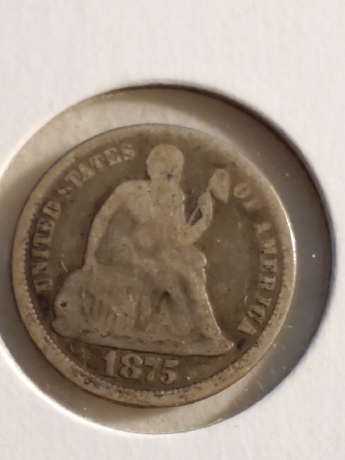 1875 P Seated Liberty Dime - For Sale, Buy Now Online - Item #777498