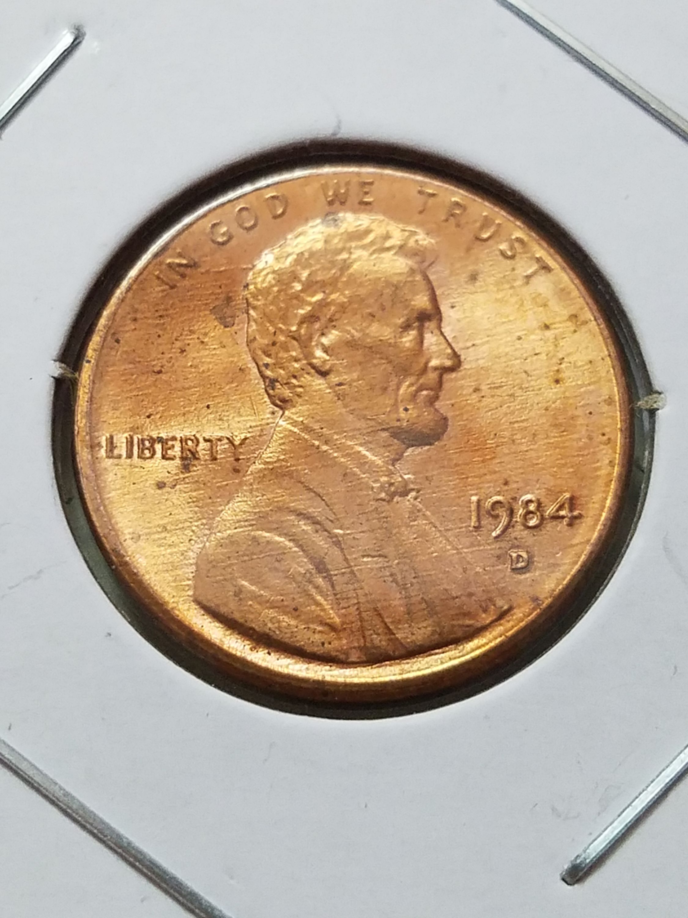 1984 D Lincoln Penny DDO DDR CUD Delamination Toned - For Sale, Buy Now ...