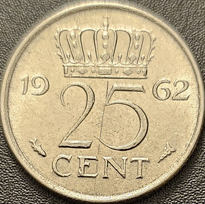 Netherlands 25 Cent 1962 XF - For Sale, Buy Now Online - Item #780589
