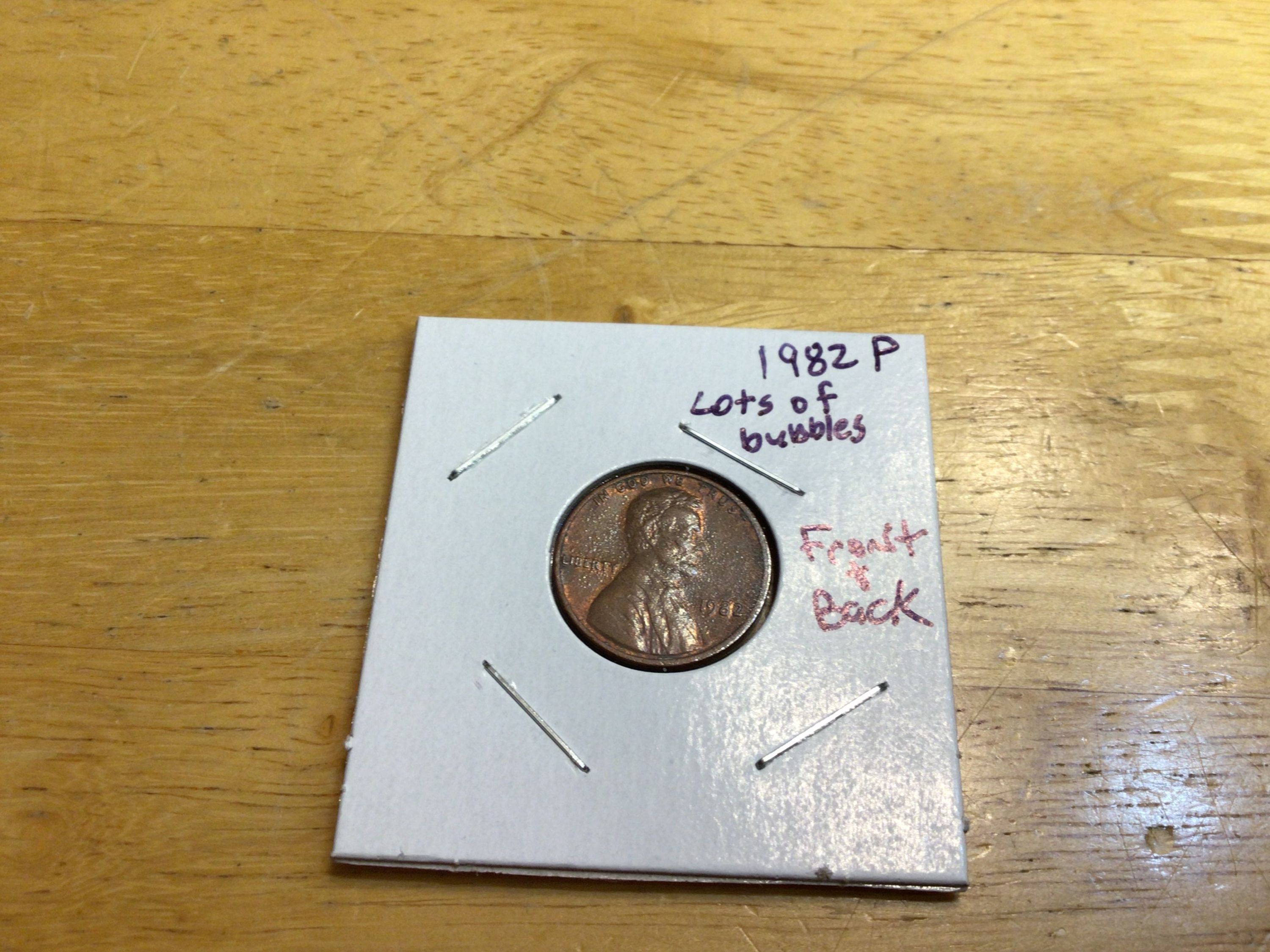 1982-P Lincoln Wheat Penny,Bubbles both sides, die Error, see Pictures ...