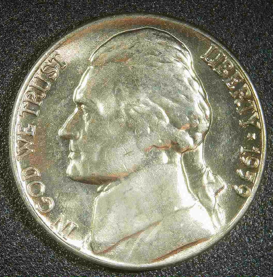1959-D Jefferson Nickel in uncirculated condition - For Sale, Buy Now ...