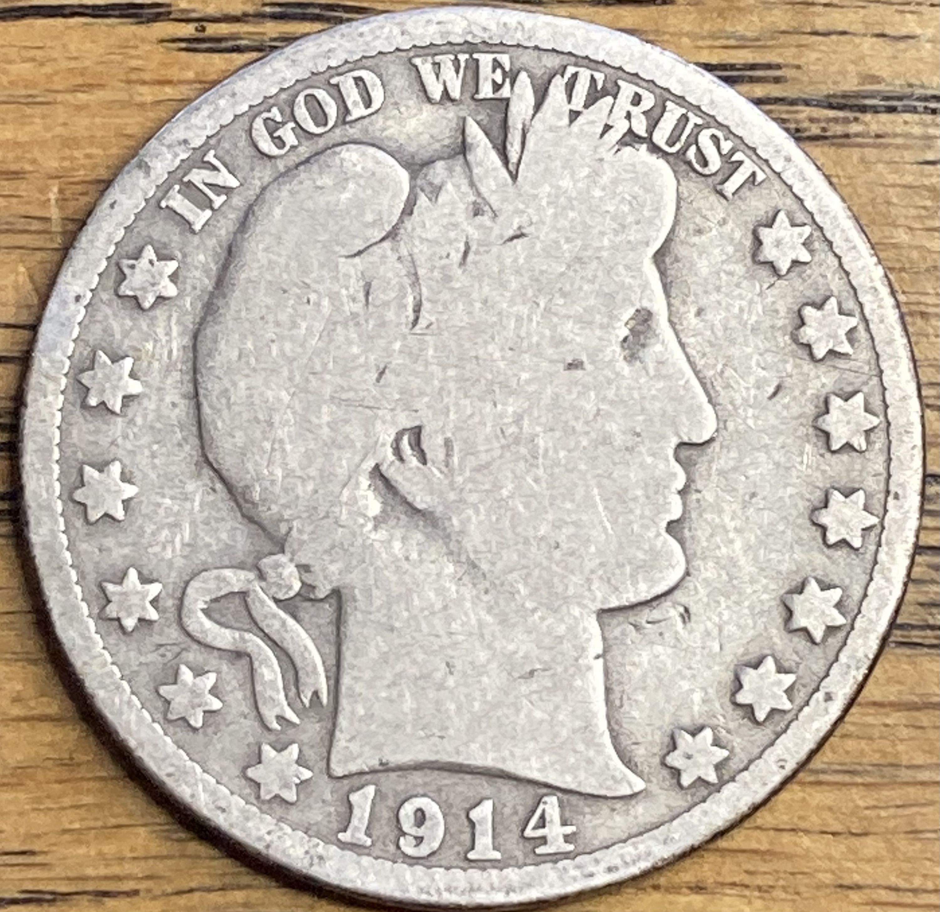 1914 barber half dollar lowest minted of the series key date coin - For ...