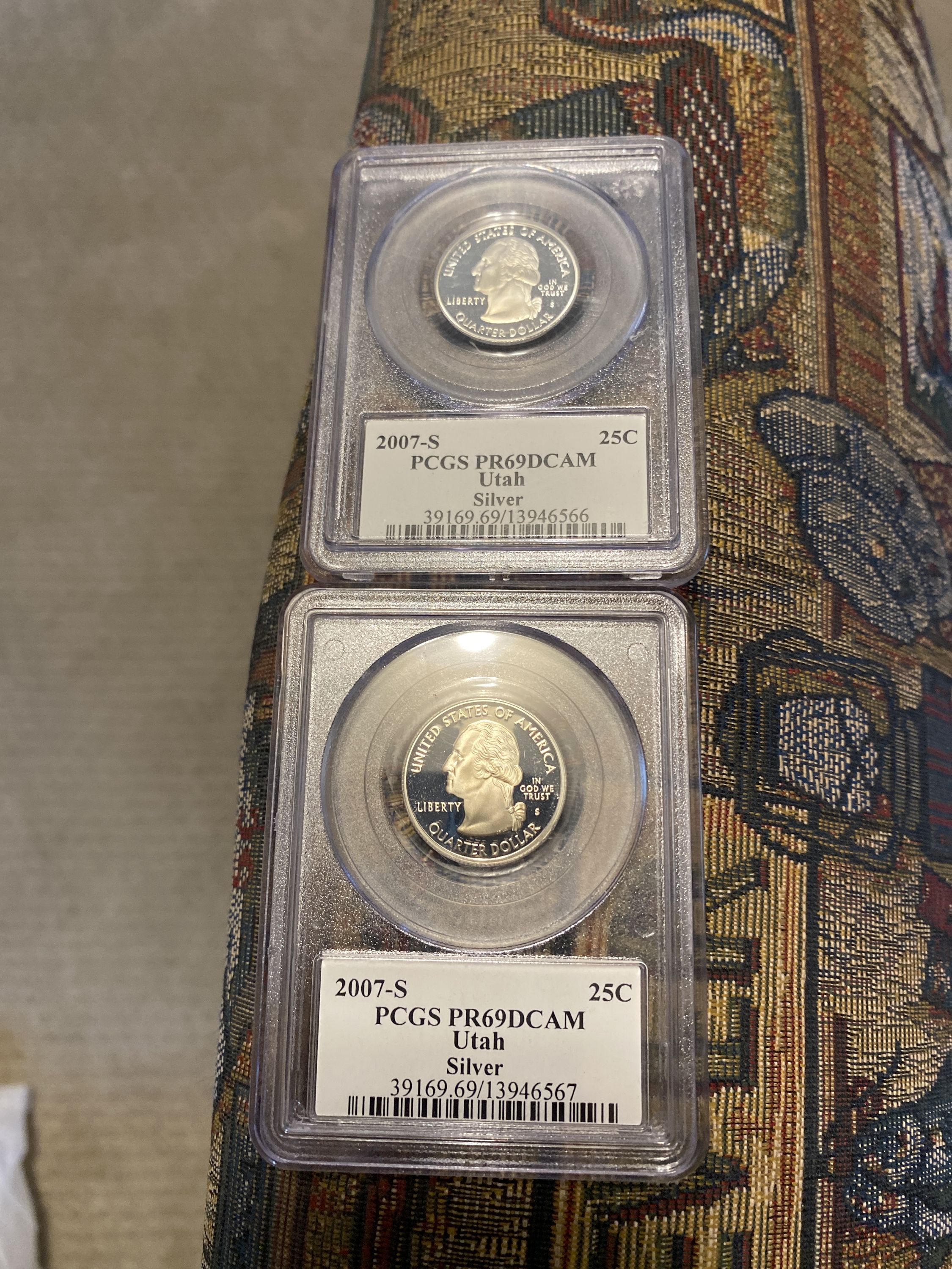 2007-S SILVER QUARTER UTAH PR 69 ULTRA CAMEO GRADED PCGS - For Sale ...