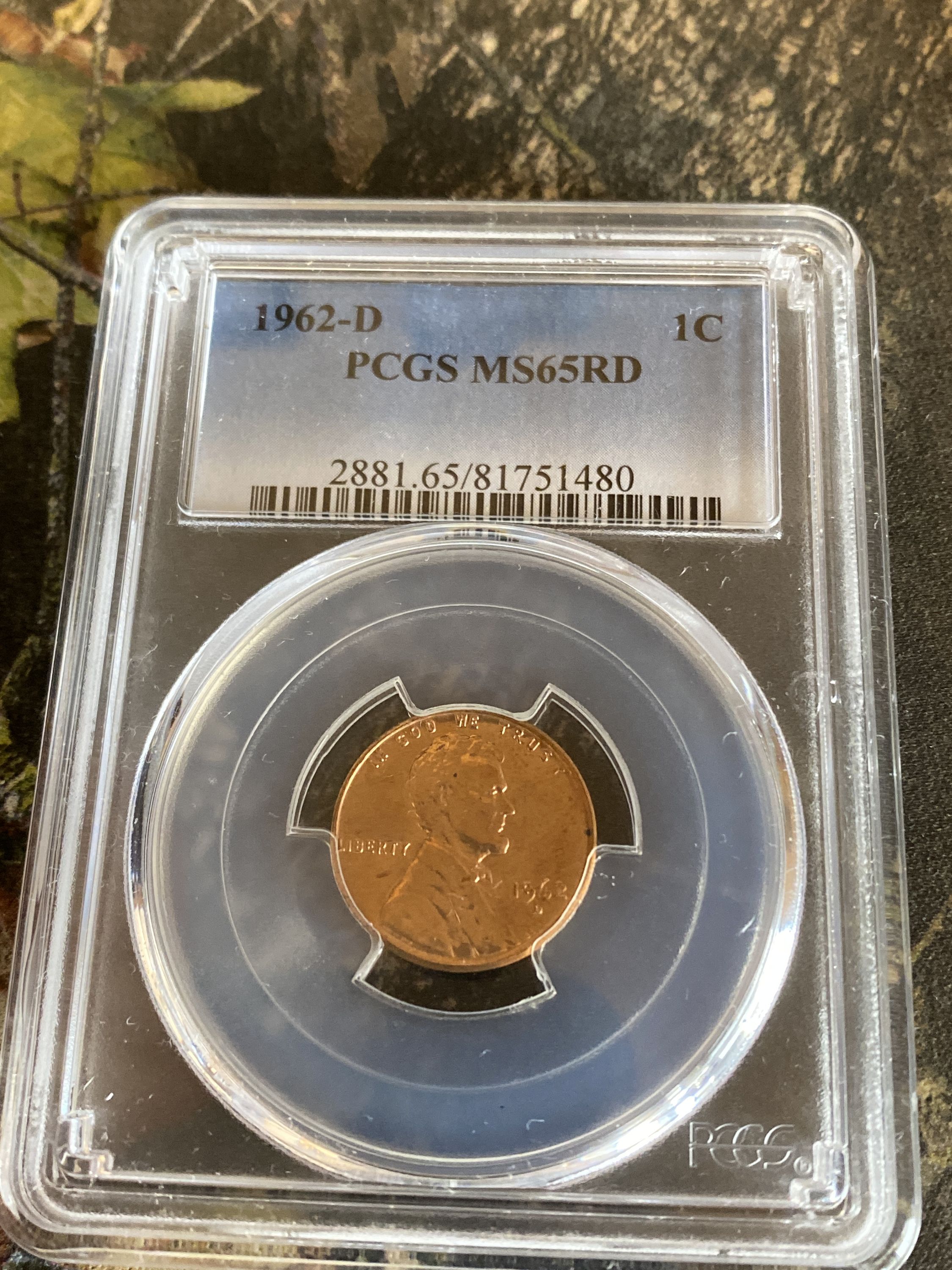 1962 Lincoln cent MS64 RD Less available in Red coloration. Graded by ...