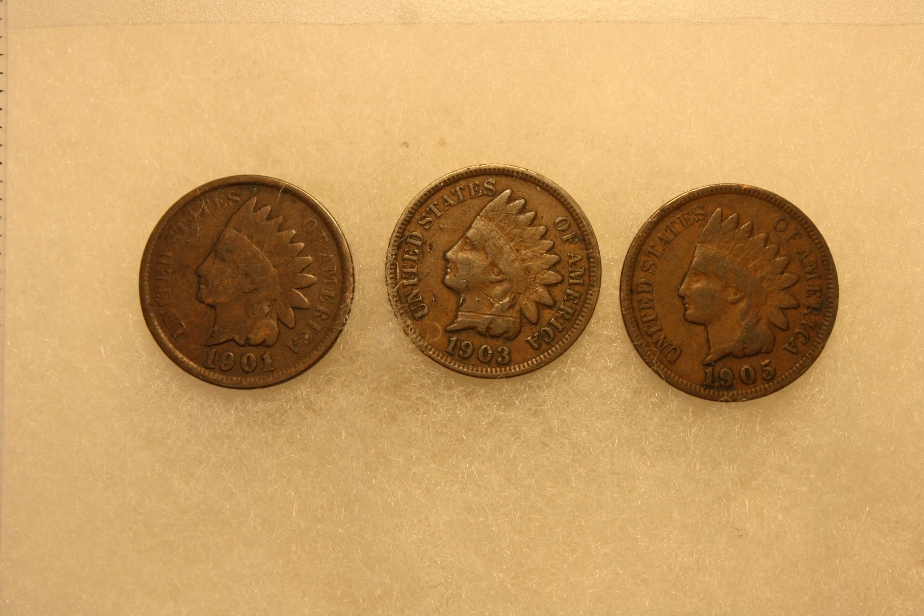 Three 119 year Old Plus Indian Pennies 1901, 1903, 1905 - For Sale, Buy ...
