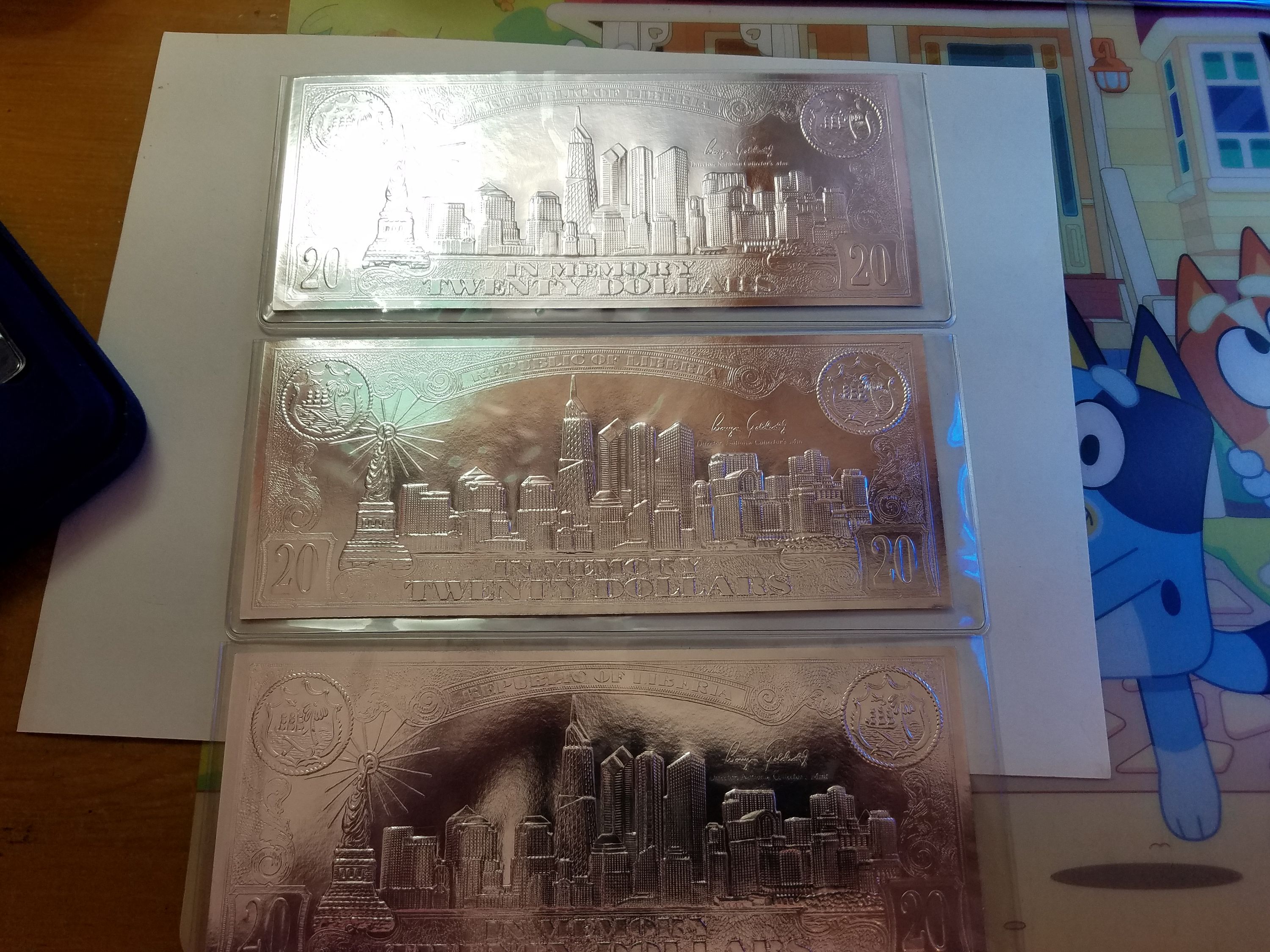 National Collectors Mint September 11th Coin Certificate Gold Leaf $20 ...