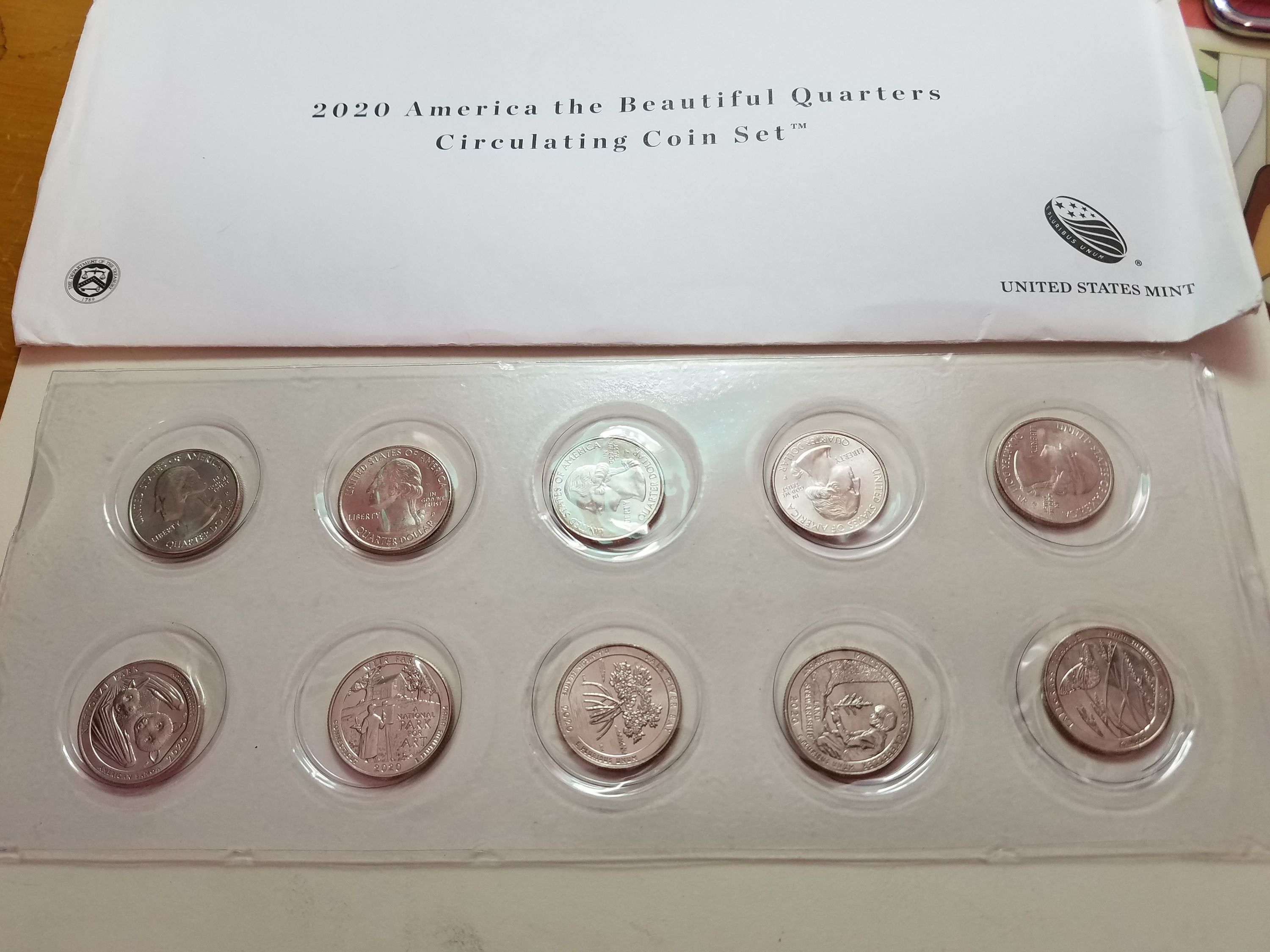 2020 P & D America the Beautiful Washington Quarters Circulating Coin ...